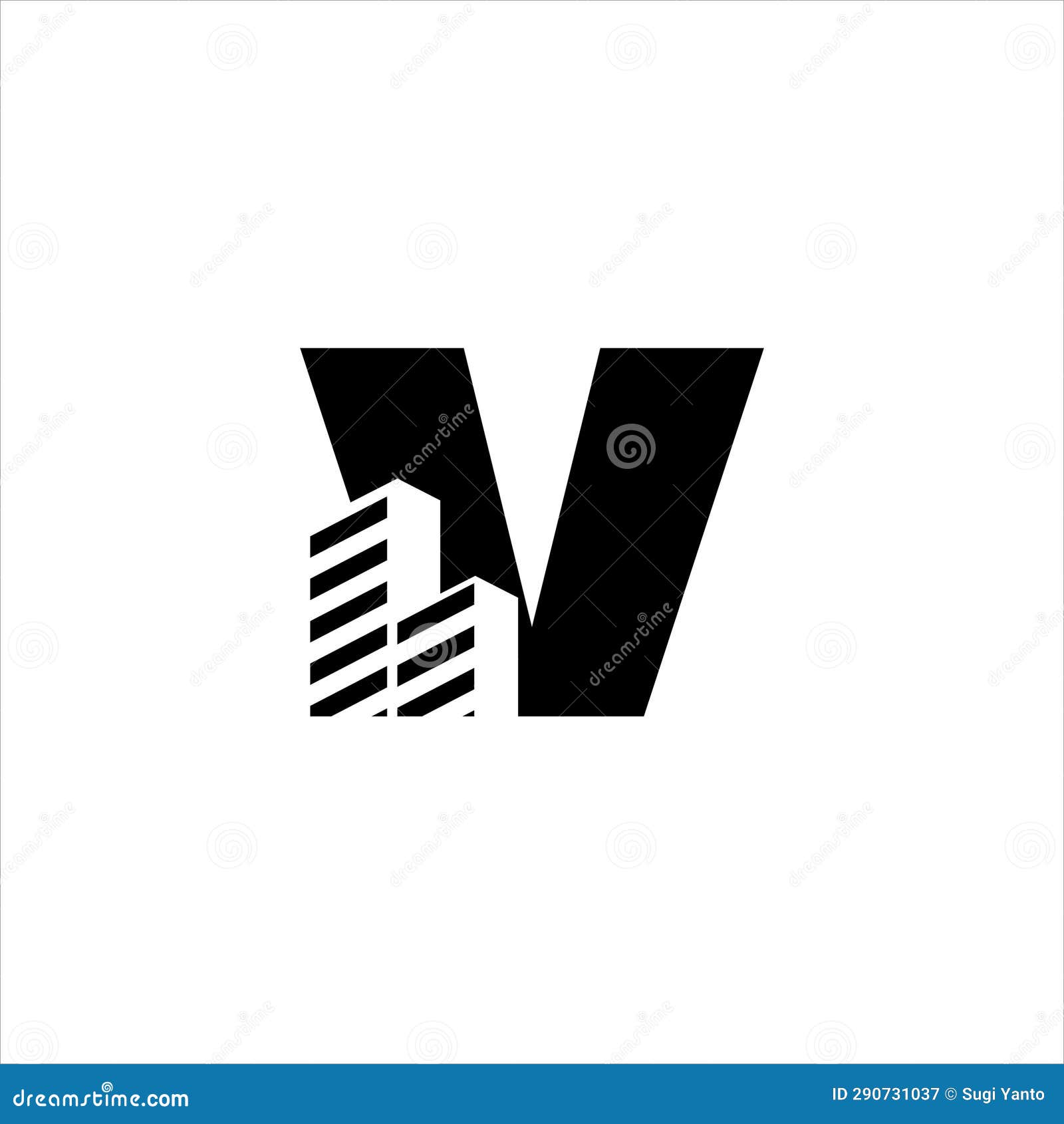 V Initial Building Logo Design Vector Symbol Graphic Stock Illustration ...