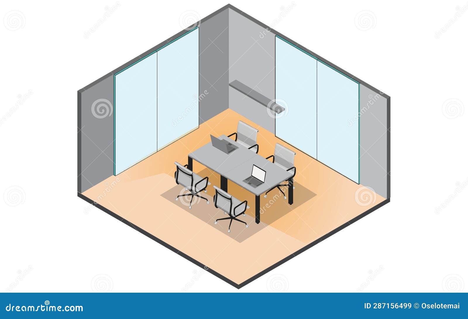 Isometric View of a Meeting Room,office Space Stock Vector ...