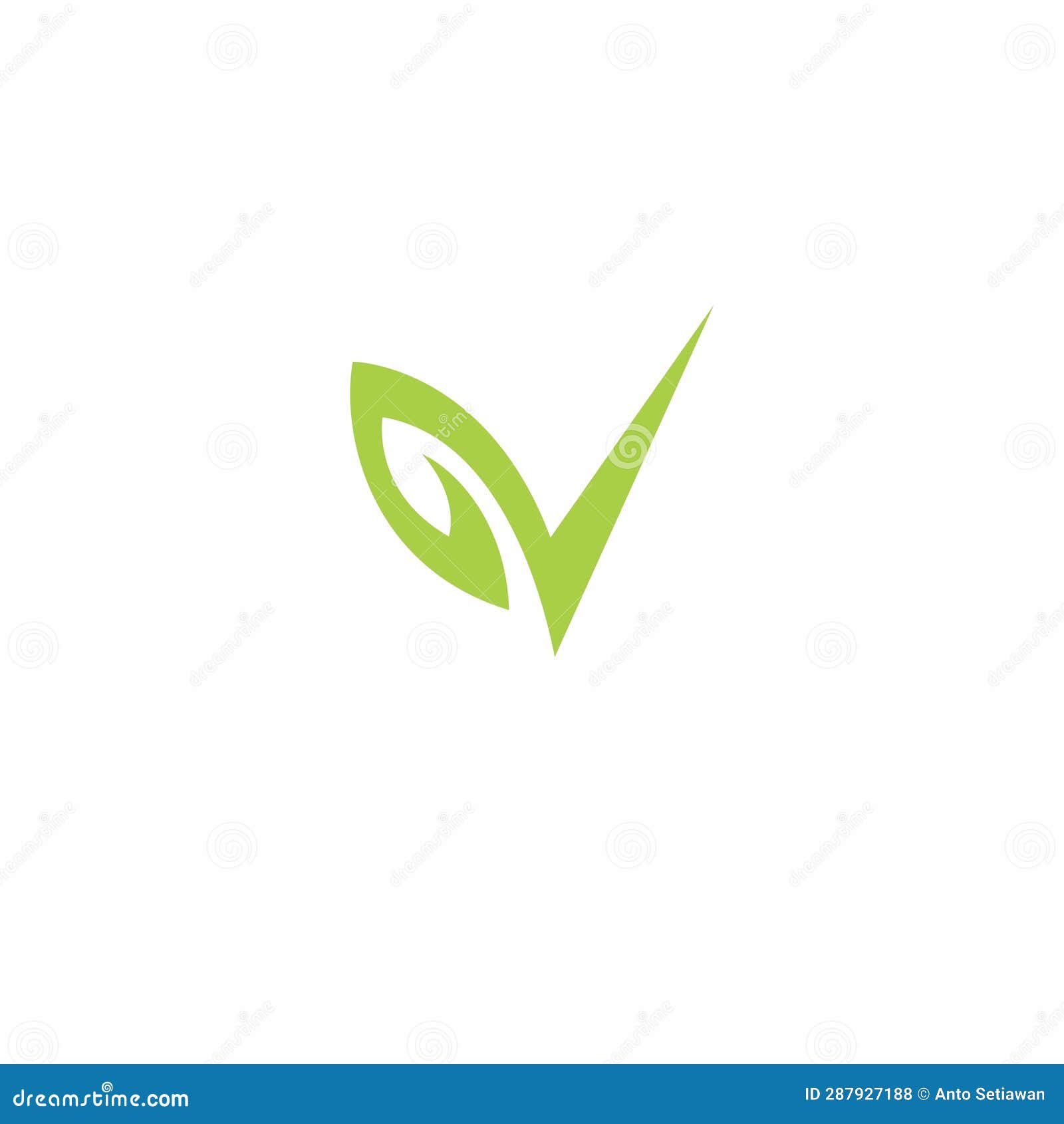 V Leaf Vector Simple Design. Letter V Growth Logo Stock Illustration ...