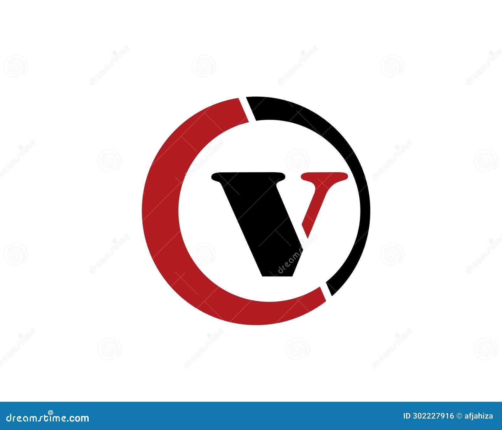 V Letter Circle Logo Icon Template Stock Illustration - Illustration of ...