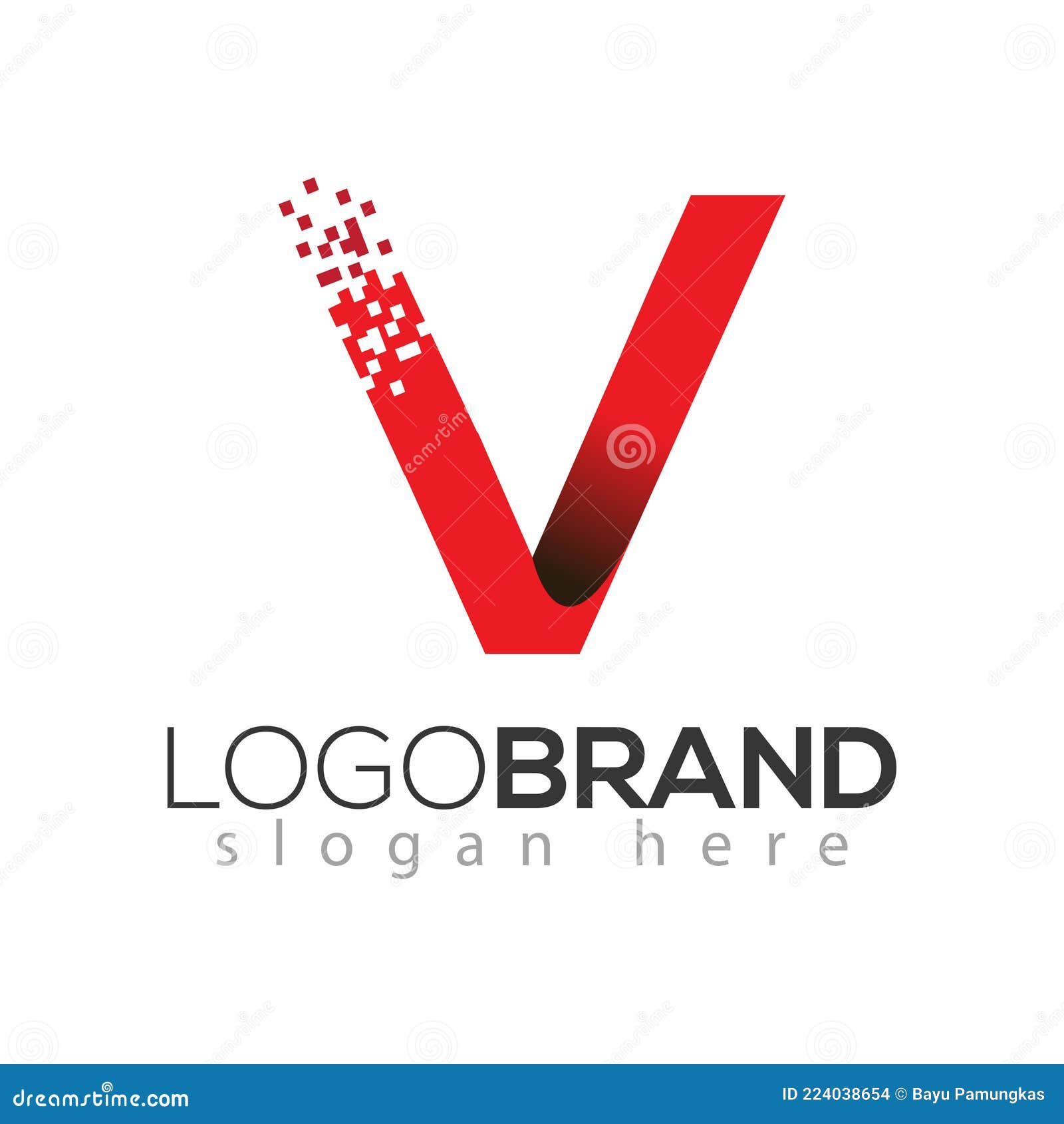 V Letter Data Tech Logo Concept. Letter with Data Vector Template Stock ...