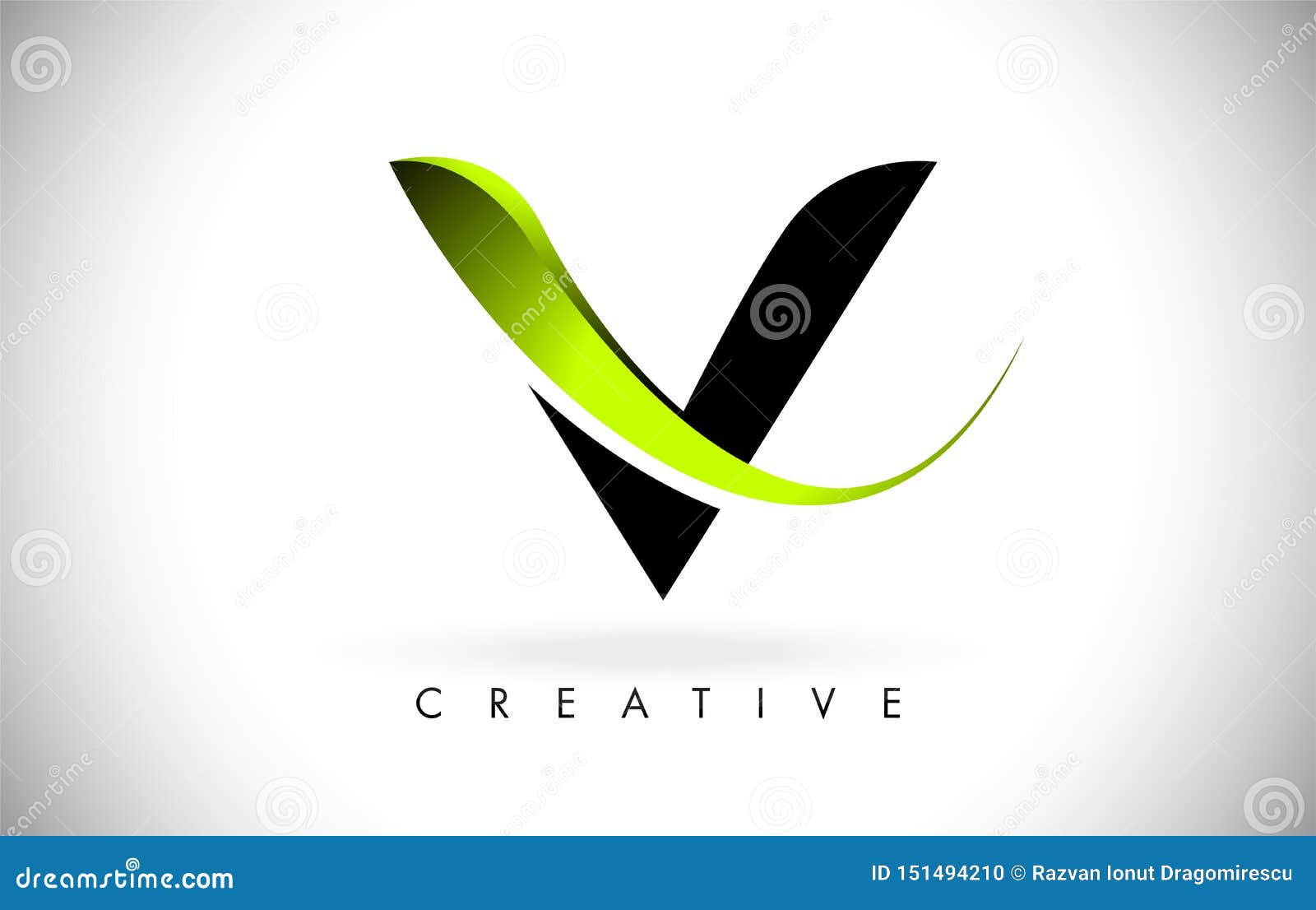 V Letter Design Logo. Letter V Icon Logo with Modern Swoosh Stock ...