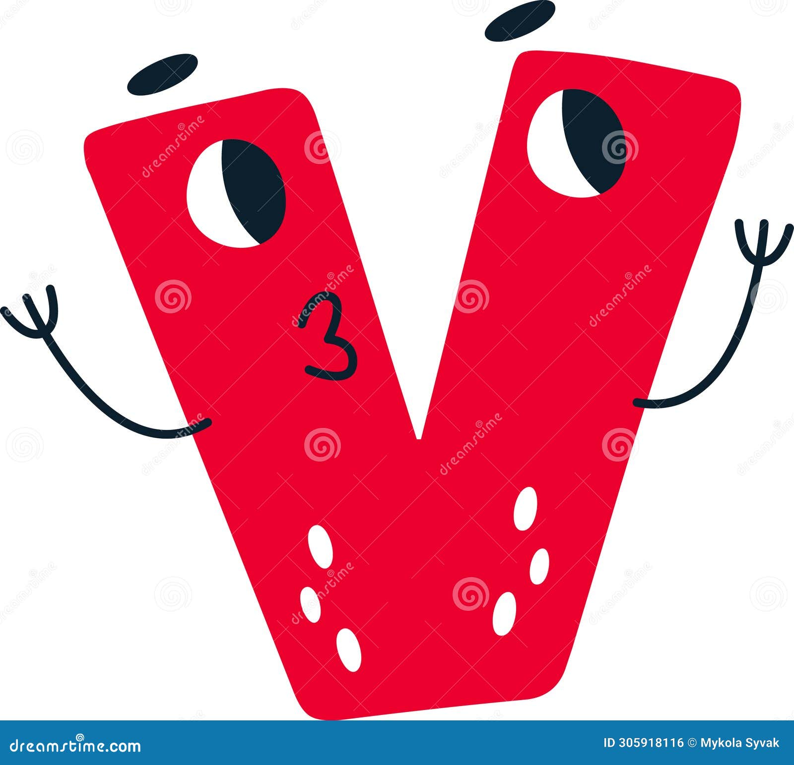 V Letter Funny Children Alphabet Stock Illustration - Illustration of ...