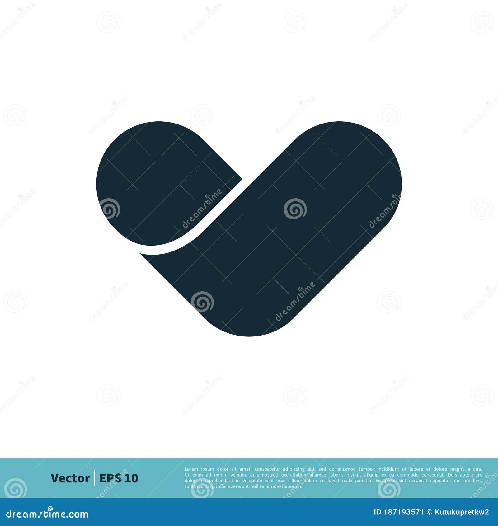 V Letter of Heart Icon Vector Logo Template Illustration Design. Vector ...