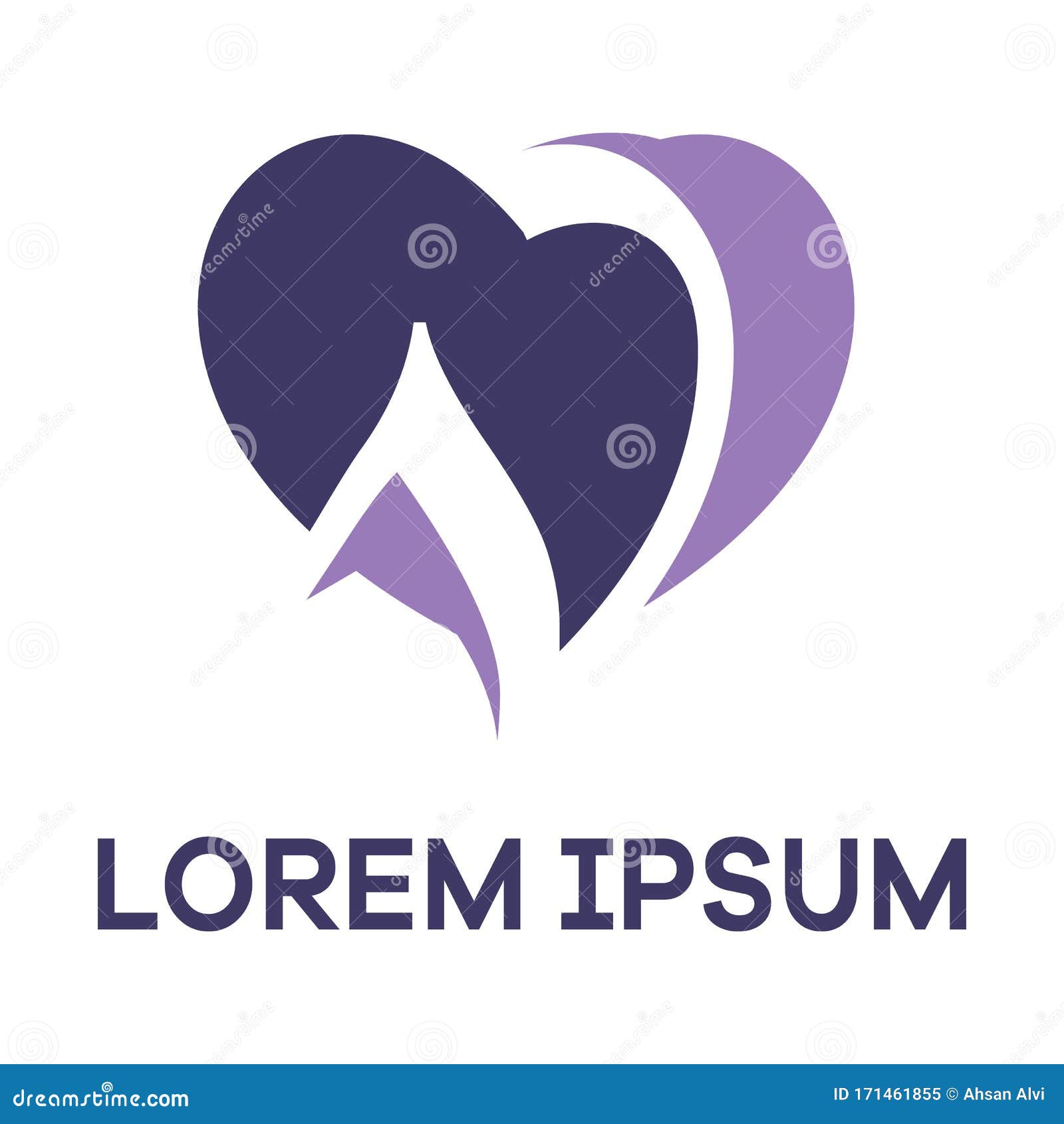 V Letter Logo Design. Letter V in Heart Shape Vector Illustration Stock ...