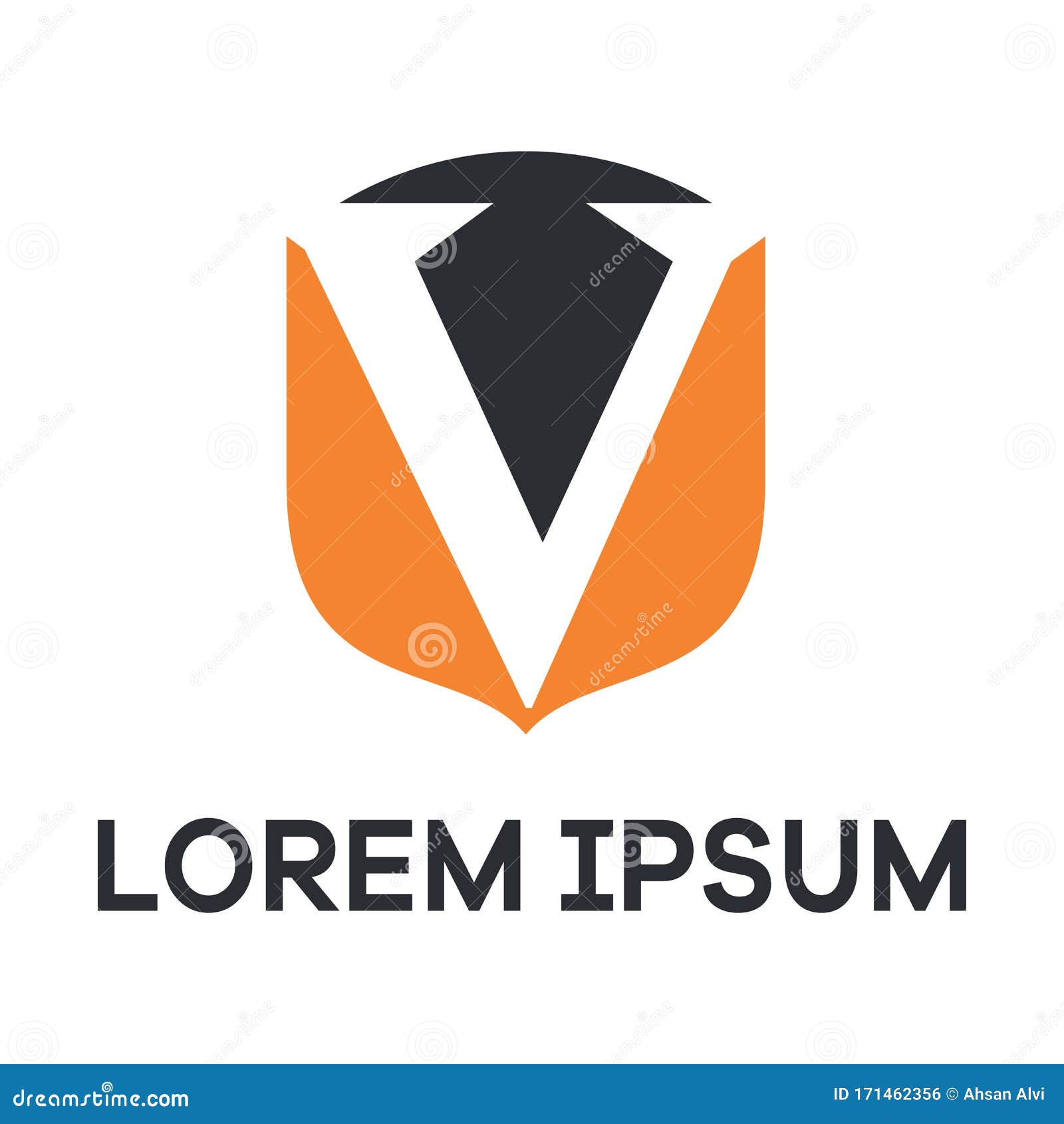 V Letter Logo Design. Letter V in Shield Vector Illustration. Safety ...