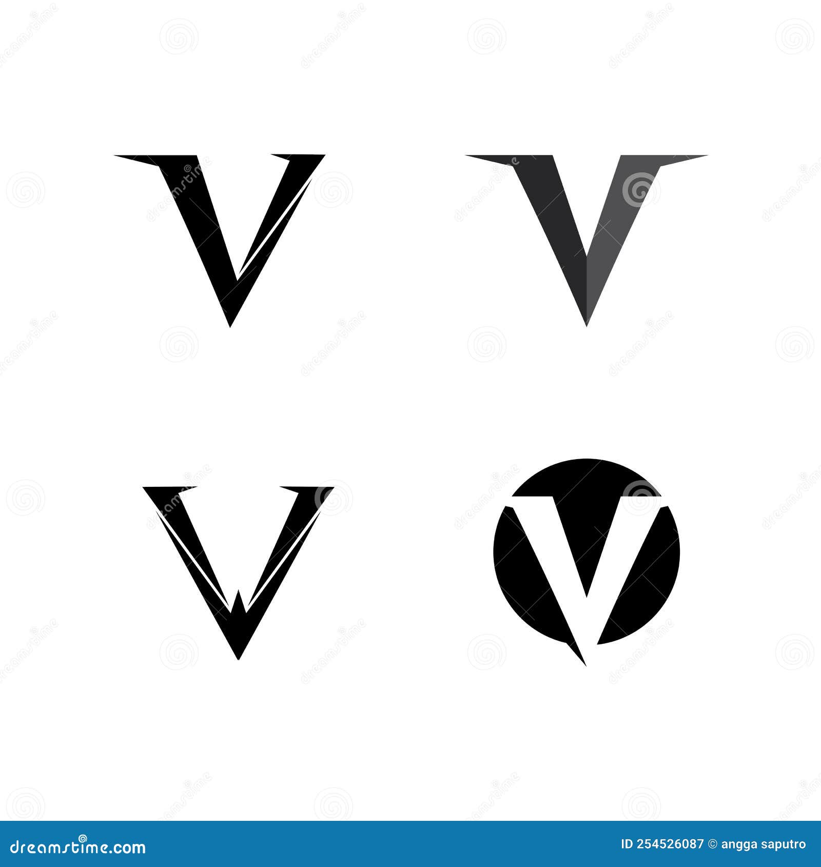 V Letter Logo Template Vector Stock Illustration - Illustration of ...
