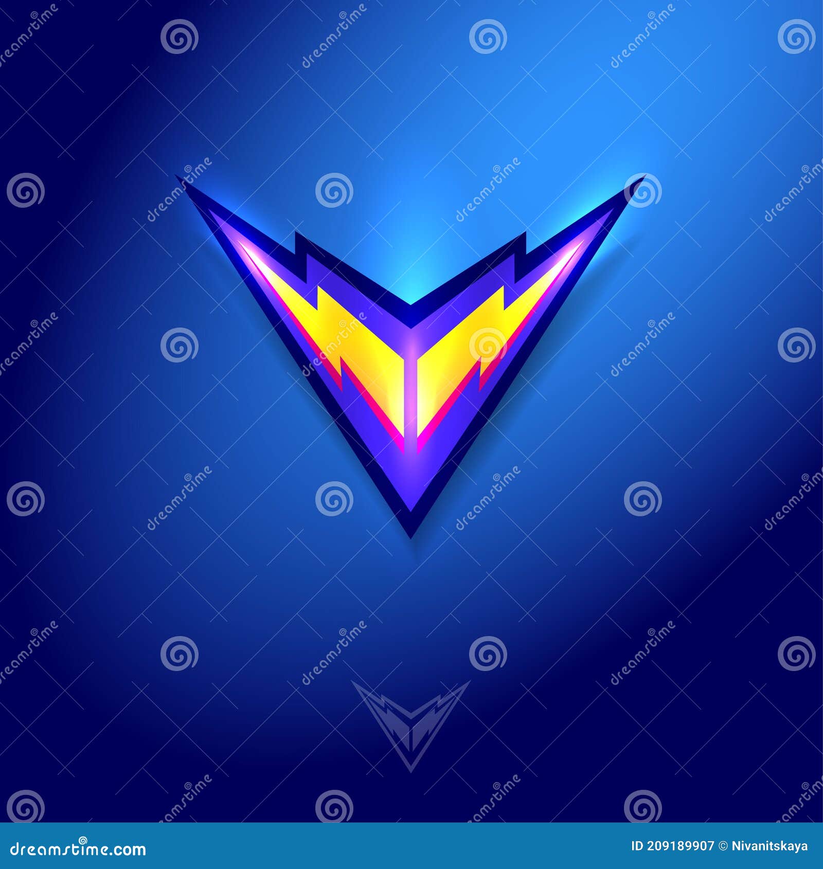 V Letter. V Monogram Consist of Two Flash Lightning Bolts. Voltage ...