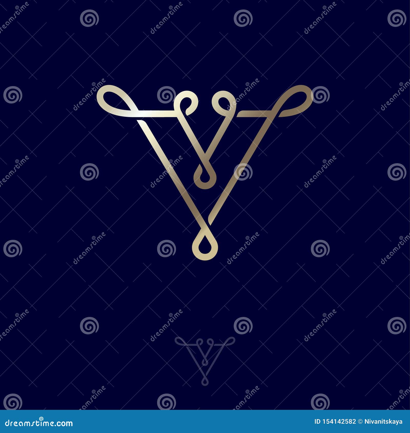 V Letter. V Monogram, Letter Wits Loops. Network Icon On Different ...