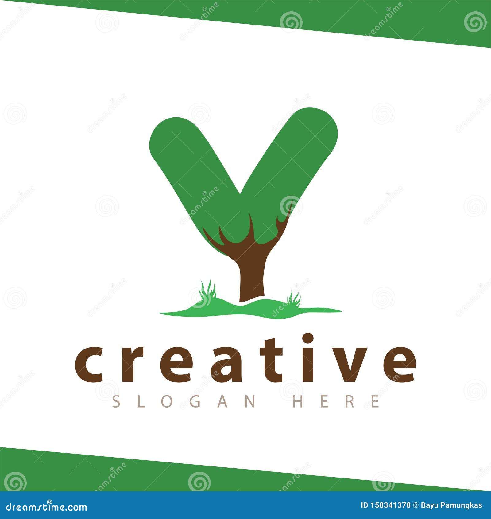 V Letter Tree Green Logo Vector Template Stock Vector - Illustration of ...