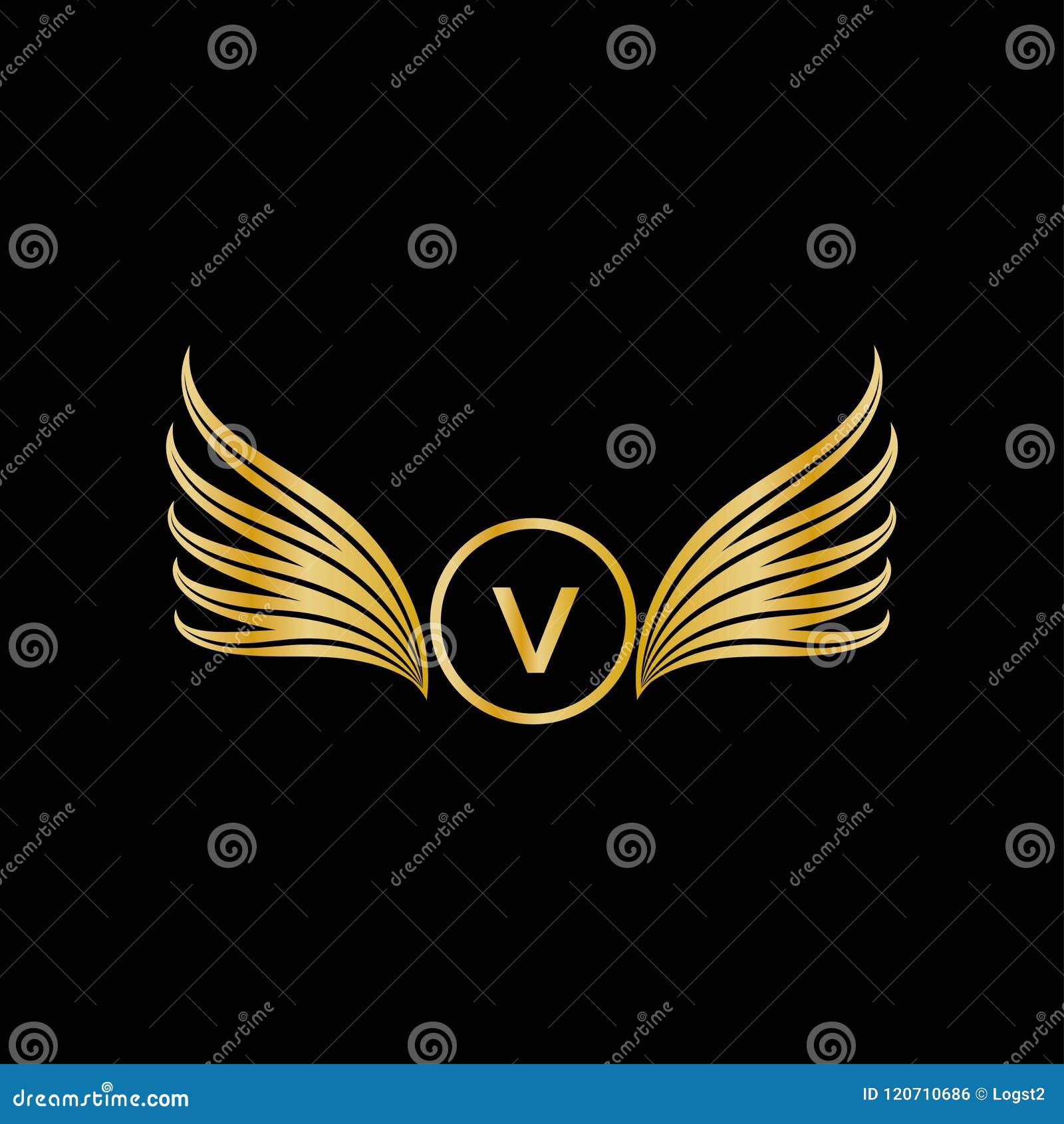 V Letter Wing Vector Logo. Wing Icon Vector Stock Illustration ...