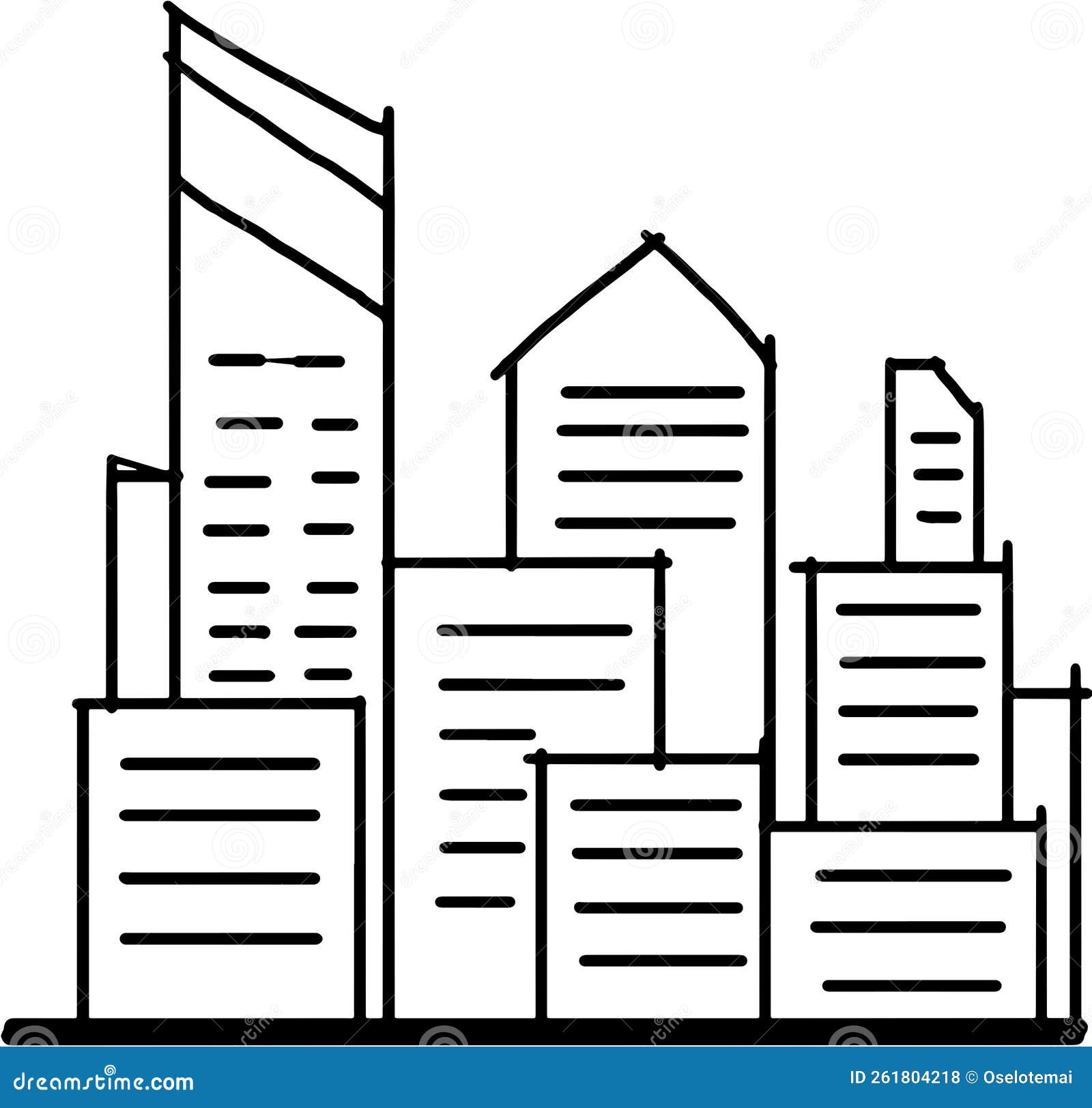 Line Drawing Icon Office Building Stock Vector - Illustration of ...