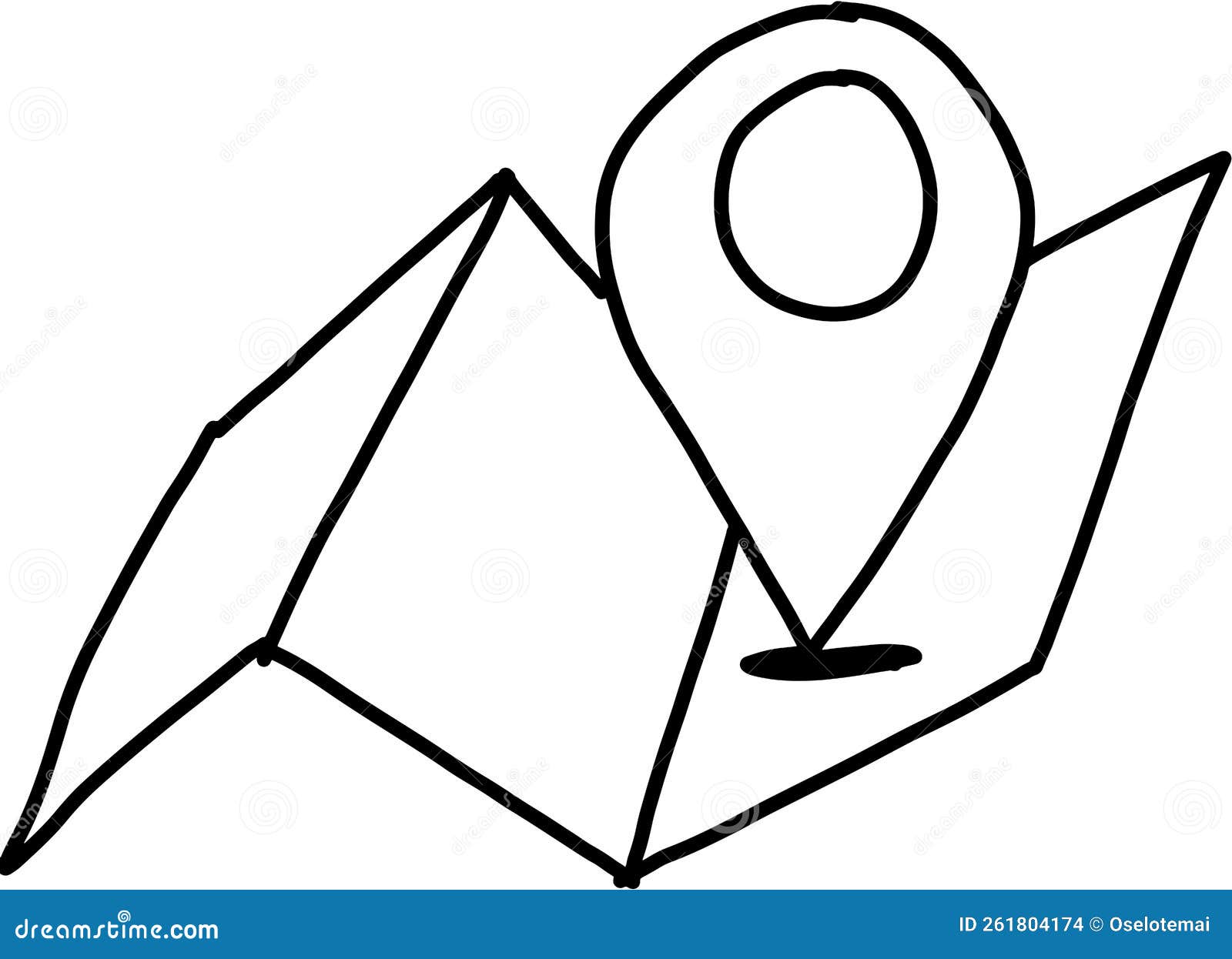 Line Drawing Icon Opening the Travel Map Stock Vector - Illustration of ...