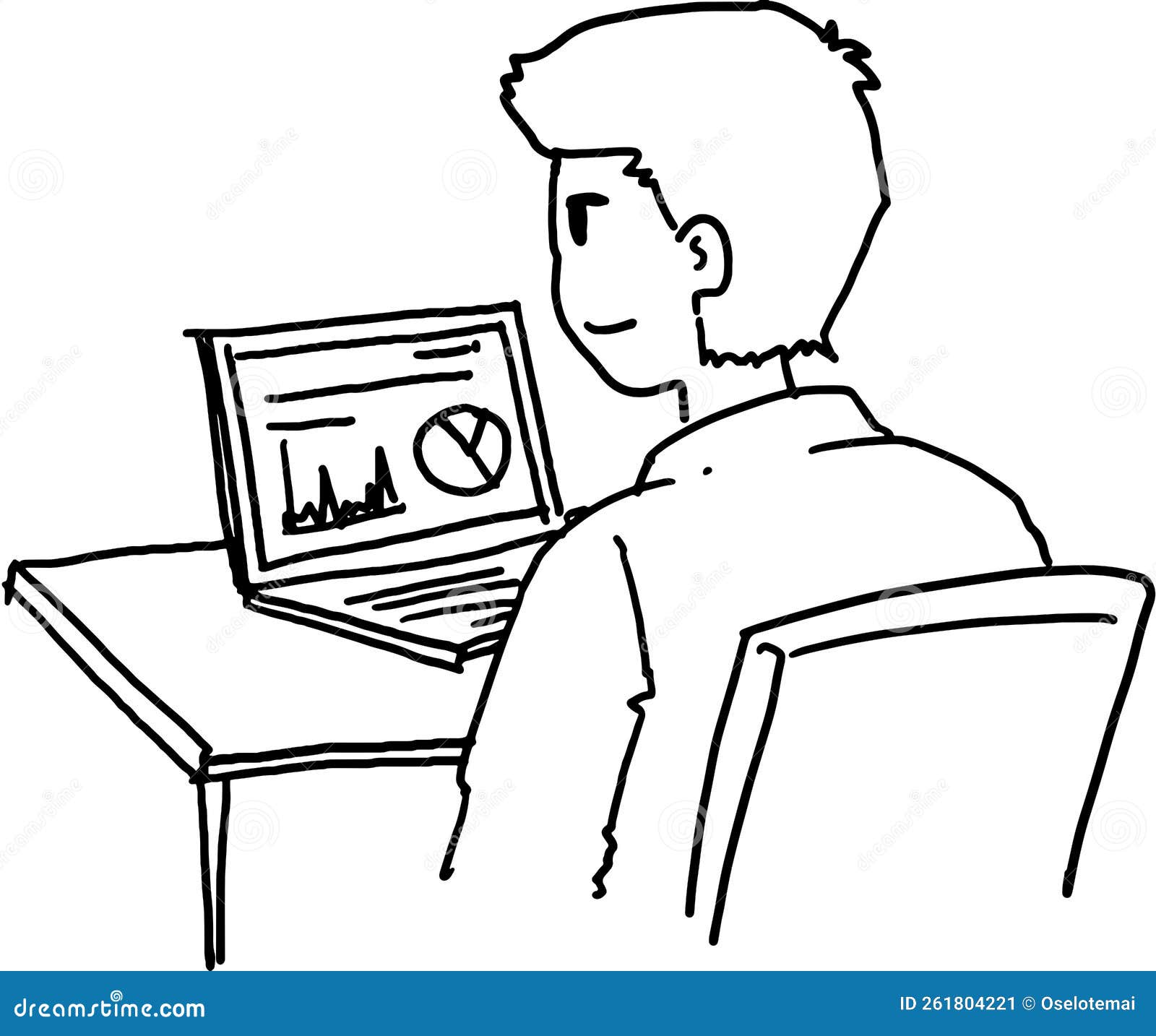 Working Staff Icon in a Line Drawing Stock Vector - Illustration of ...