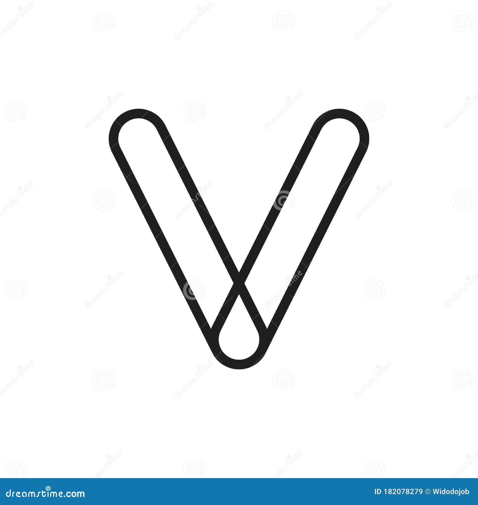 V Lines Modern Letter Logo Design Vector Stock Vector - Illustration of ...