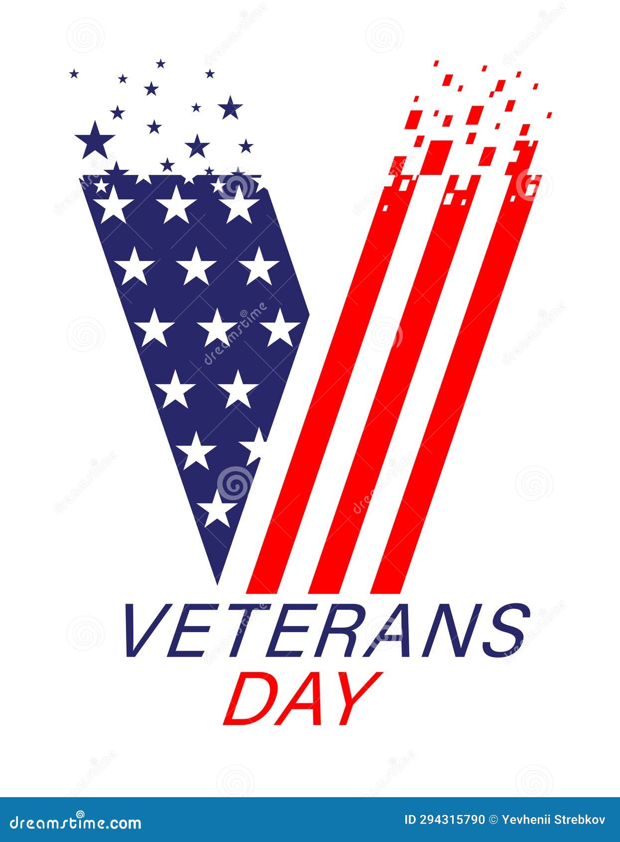 The V Logo Formed the US Flag. Veterans Day Stock Illustration ...