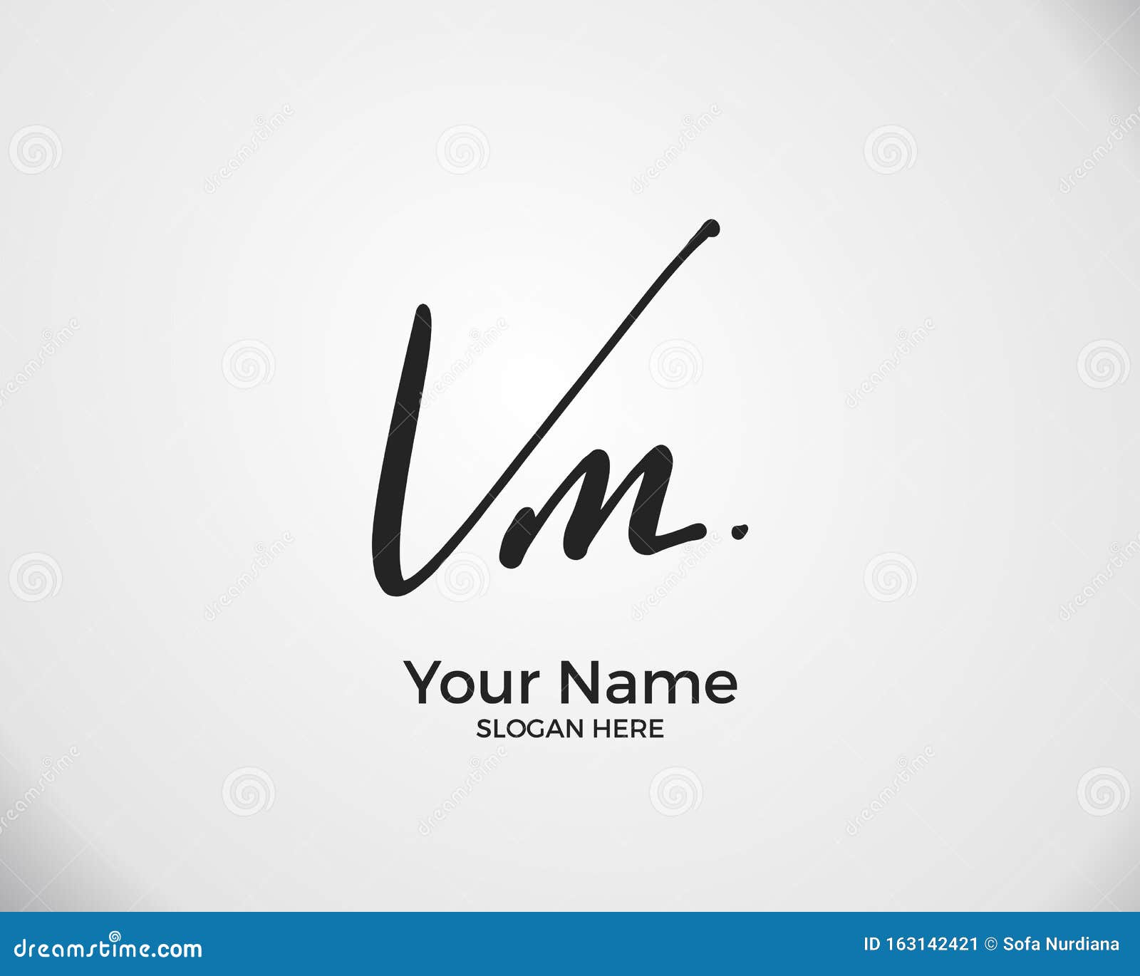 V M VM Initial Logo Signature Vector. Handwriting Concept Logo. Stock ...