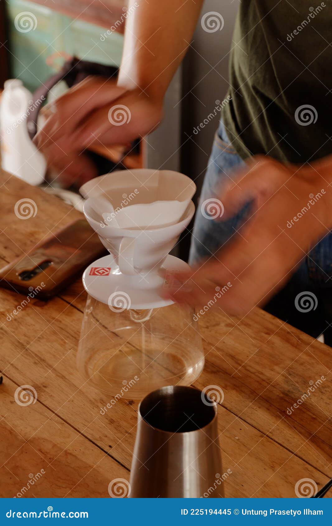 Alternative Method of Making Coffee, Funnel Drip Glasses with Paper ...