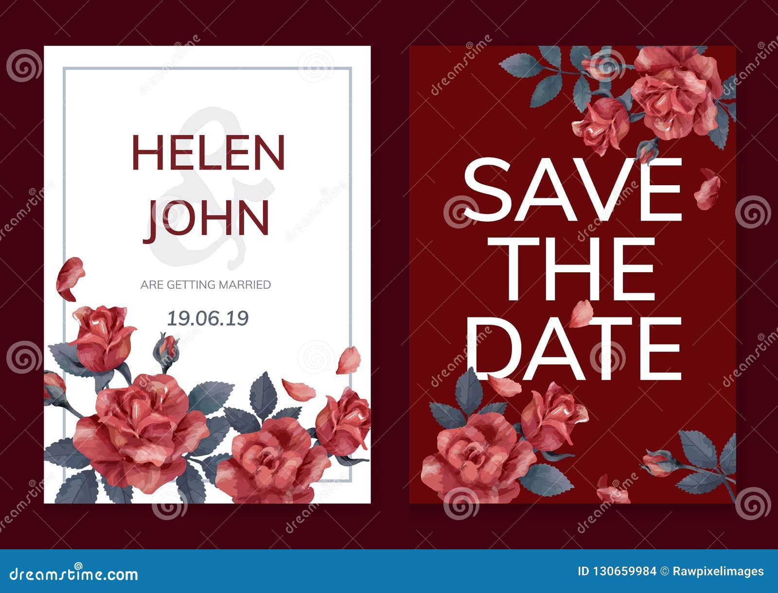 Invitation Card with a Red Color Scheme Stock Vector - Illustration of ...