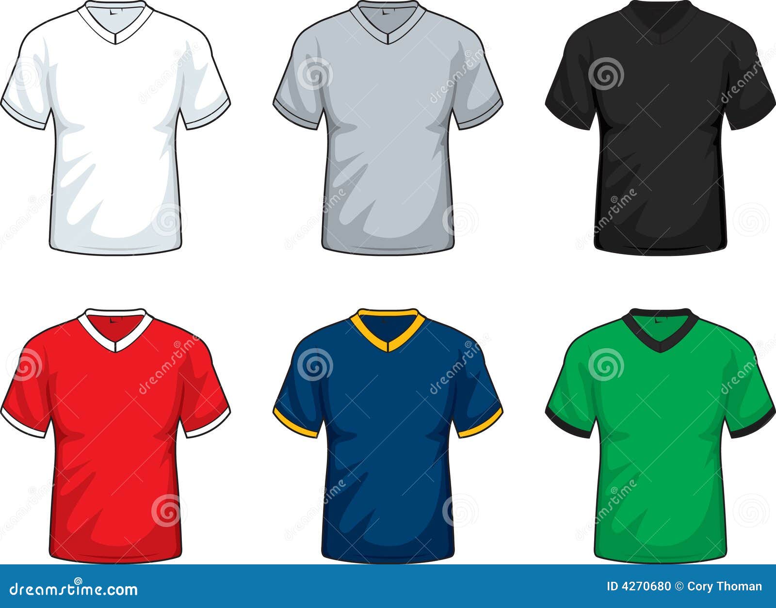 V-Neck T-shirts stock vector. Illustration of ringed, black - 4270680