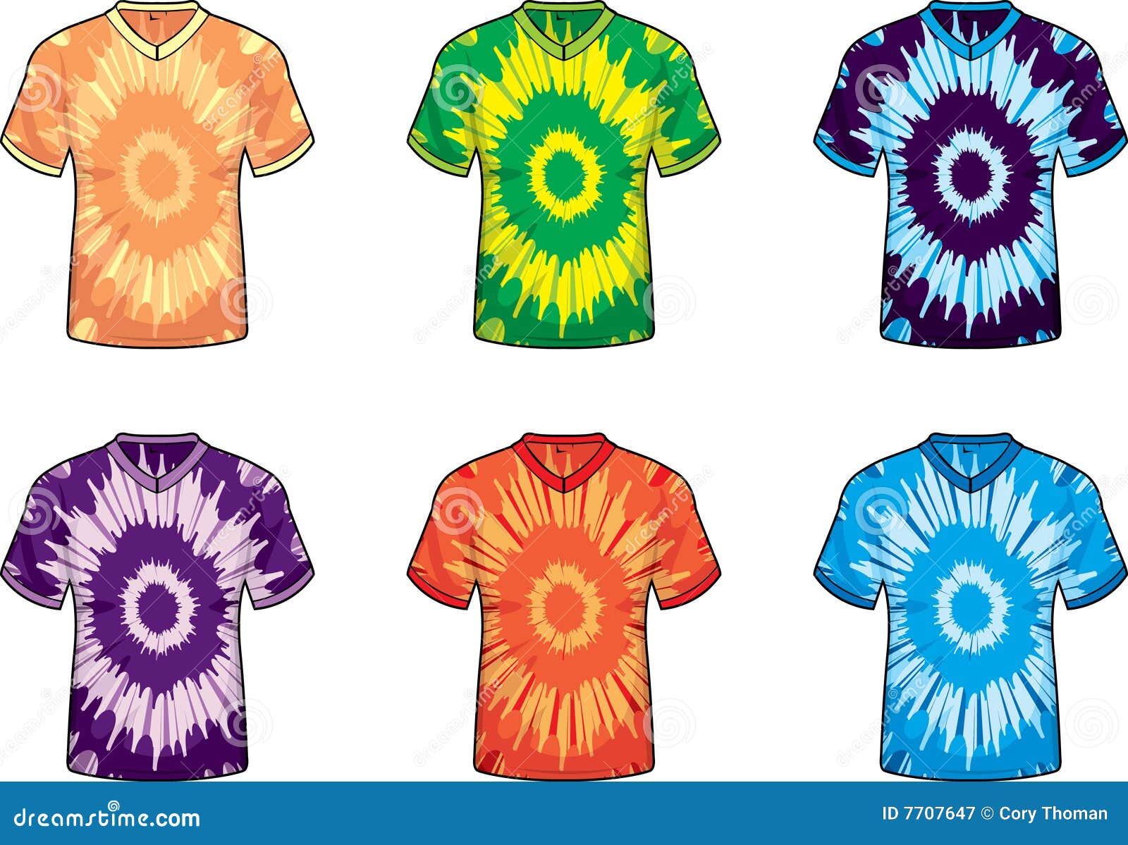 V Neck Tie Dye Shirts Stock Vector Illustration Of Hippie 7707647