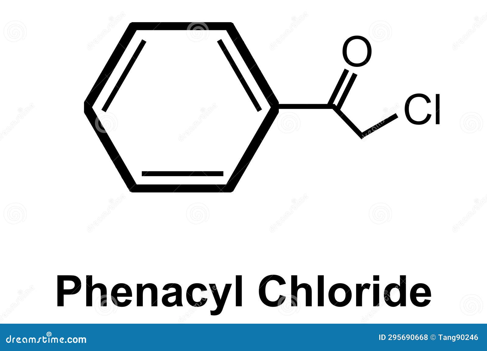 Phenacyl Chloride CN Tear Gas Molecule. Skeletal Formula. Royalty-Free ...