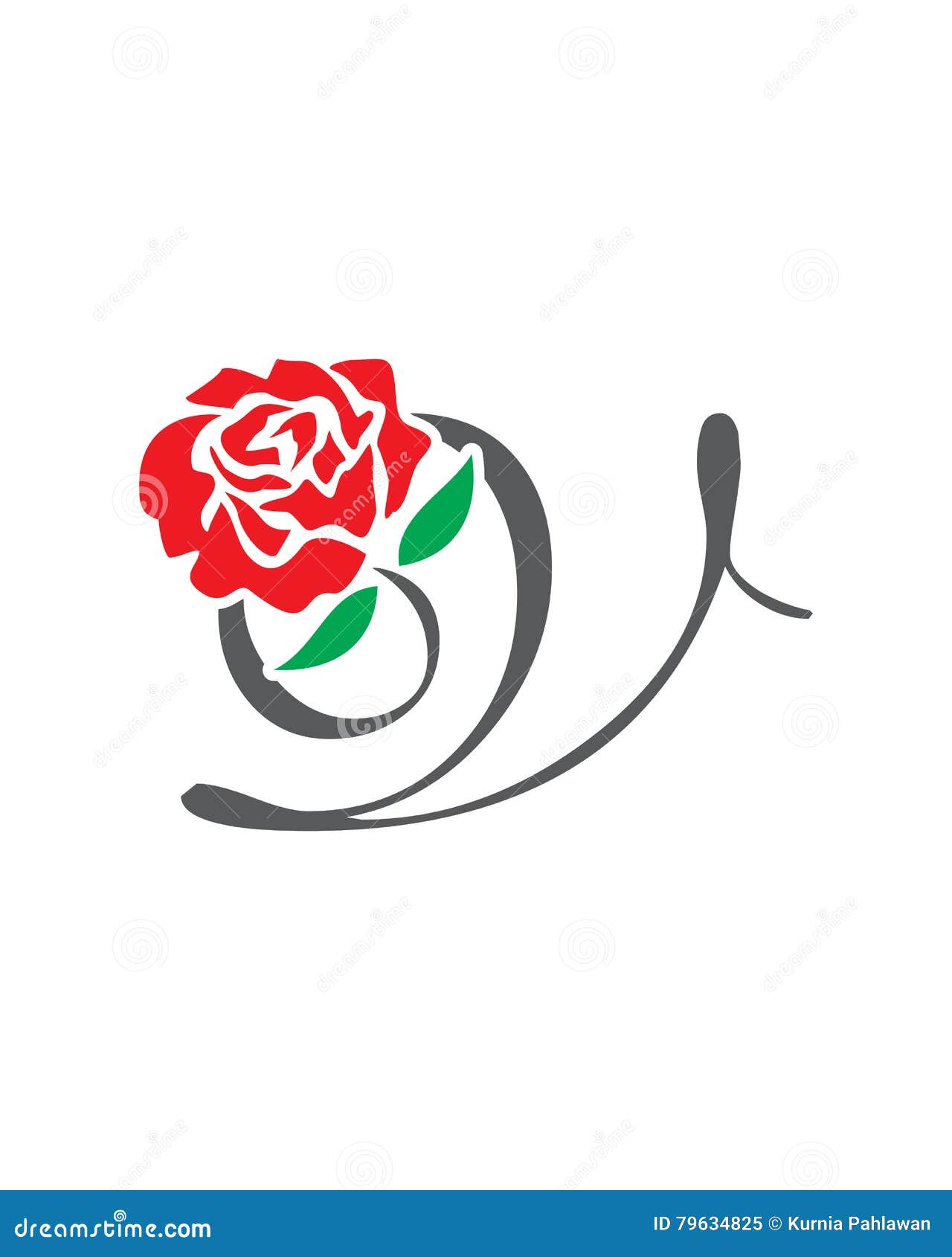 V Rose stock vector. Illustration of elegant, aimple - 79634825