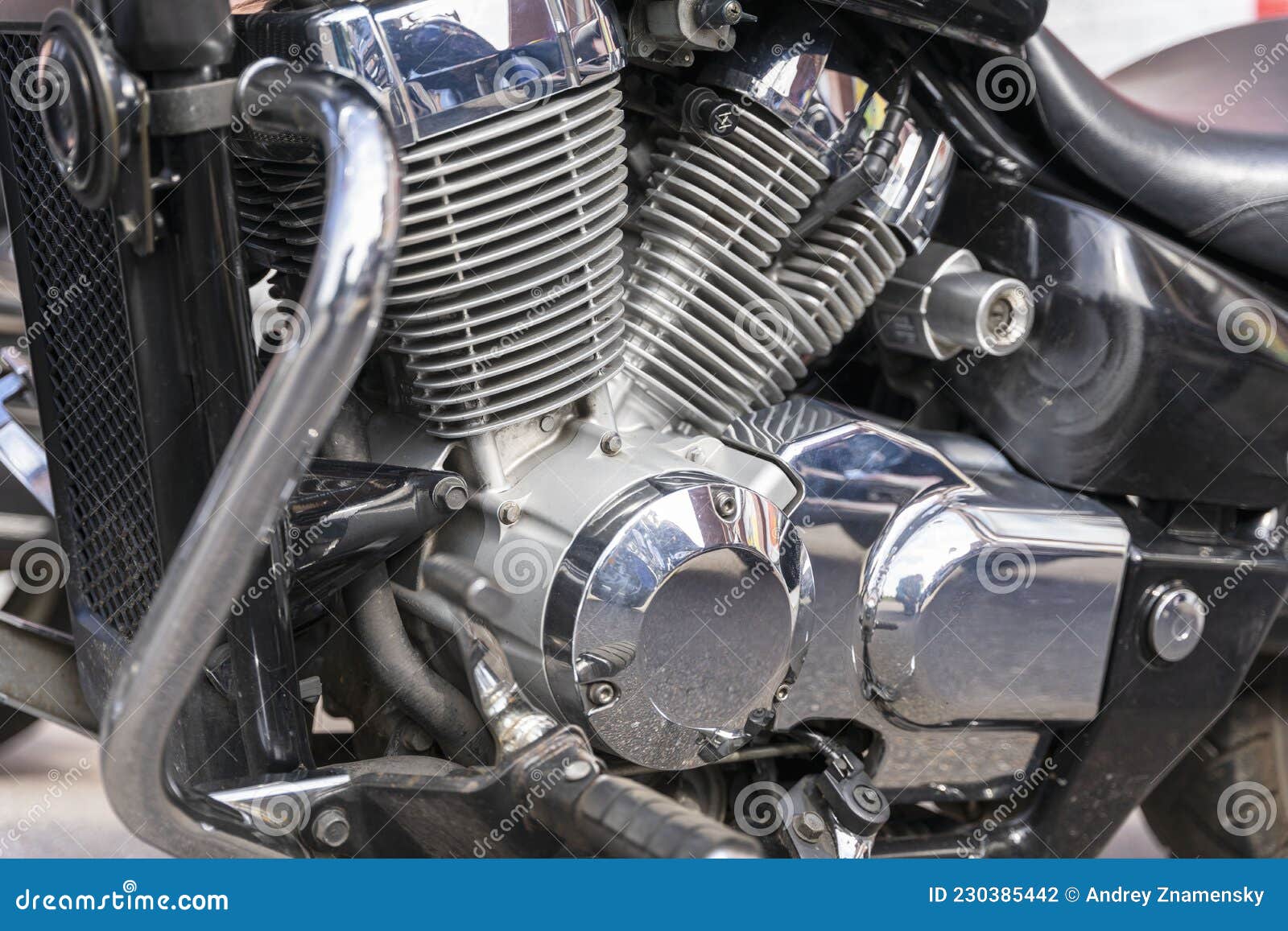 V-shaped Motorcycle Engine, 2 Cylinders Stock Photo - Image of cylinder ...