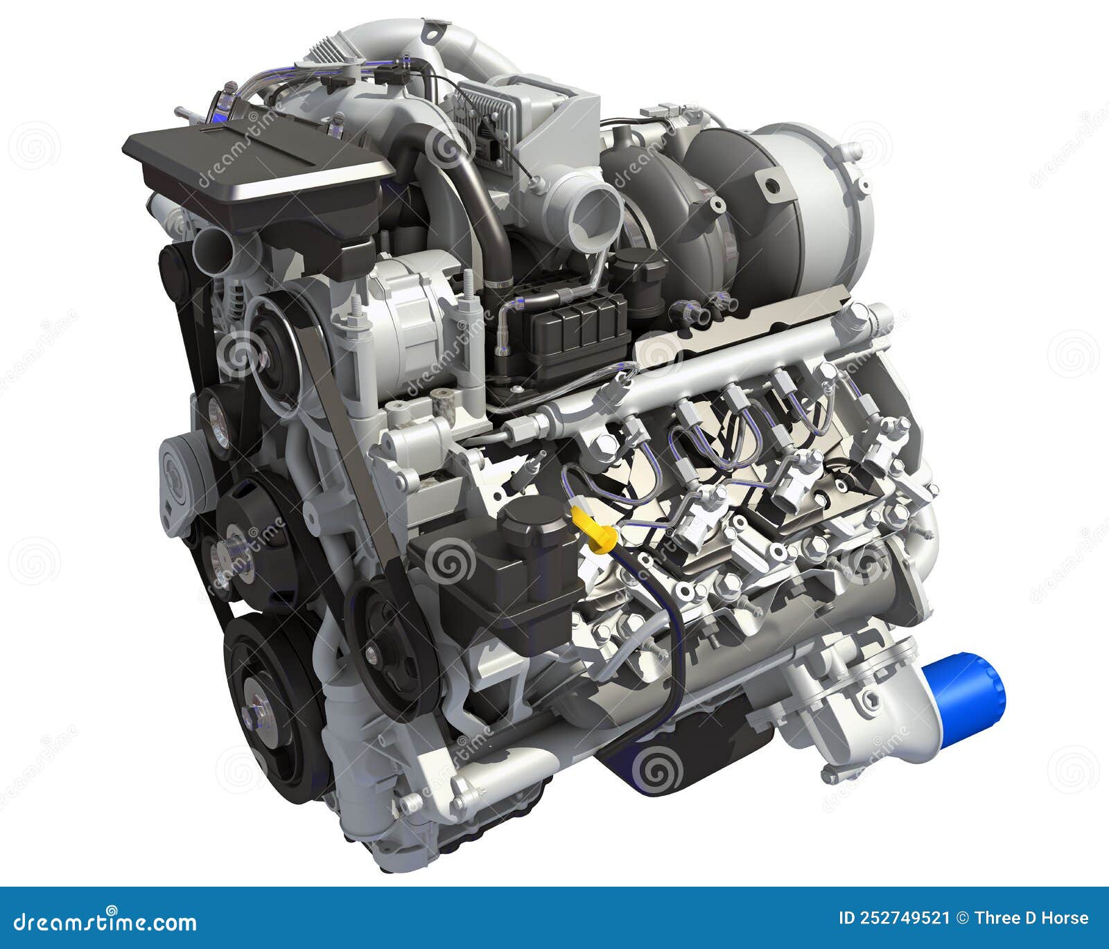 V8 Turbo Car Engine 3D Rendering Stock Illustration - Illustration of ...