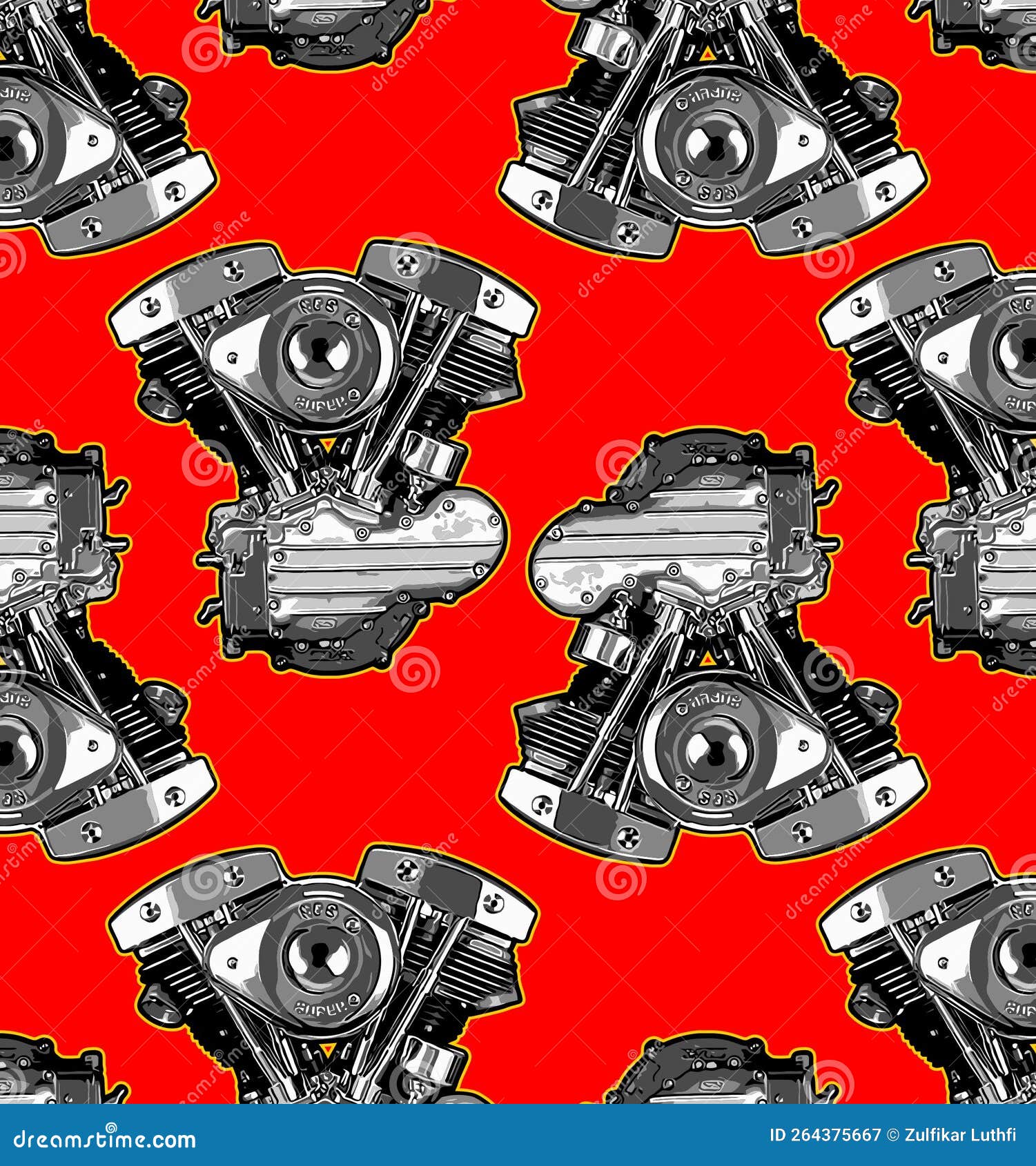 V Twin Engine for Graphic Design Needs Stock Illustration ...