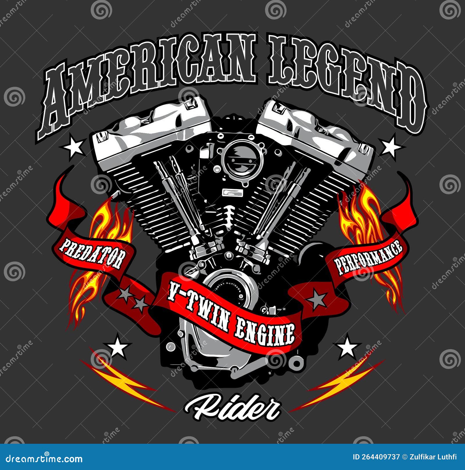 V Twin Engine for Graphic Design Stock Vector - Illustration of poster ...