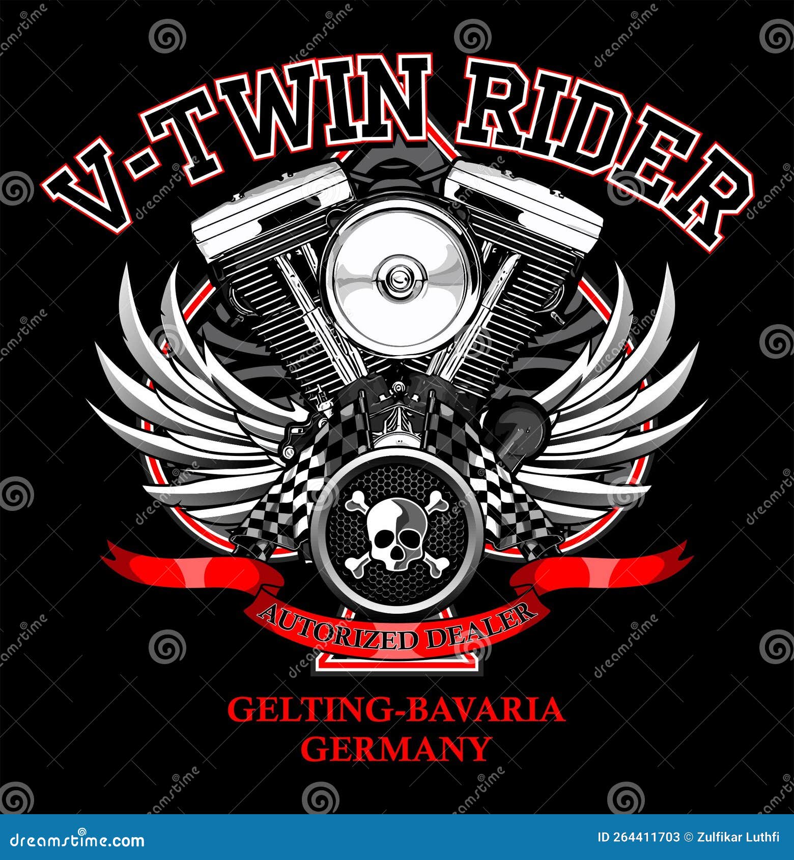 V Twin Engine for Graphic Design Stock Vector - Illustration of font ...