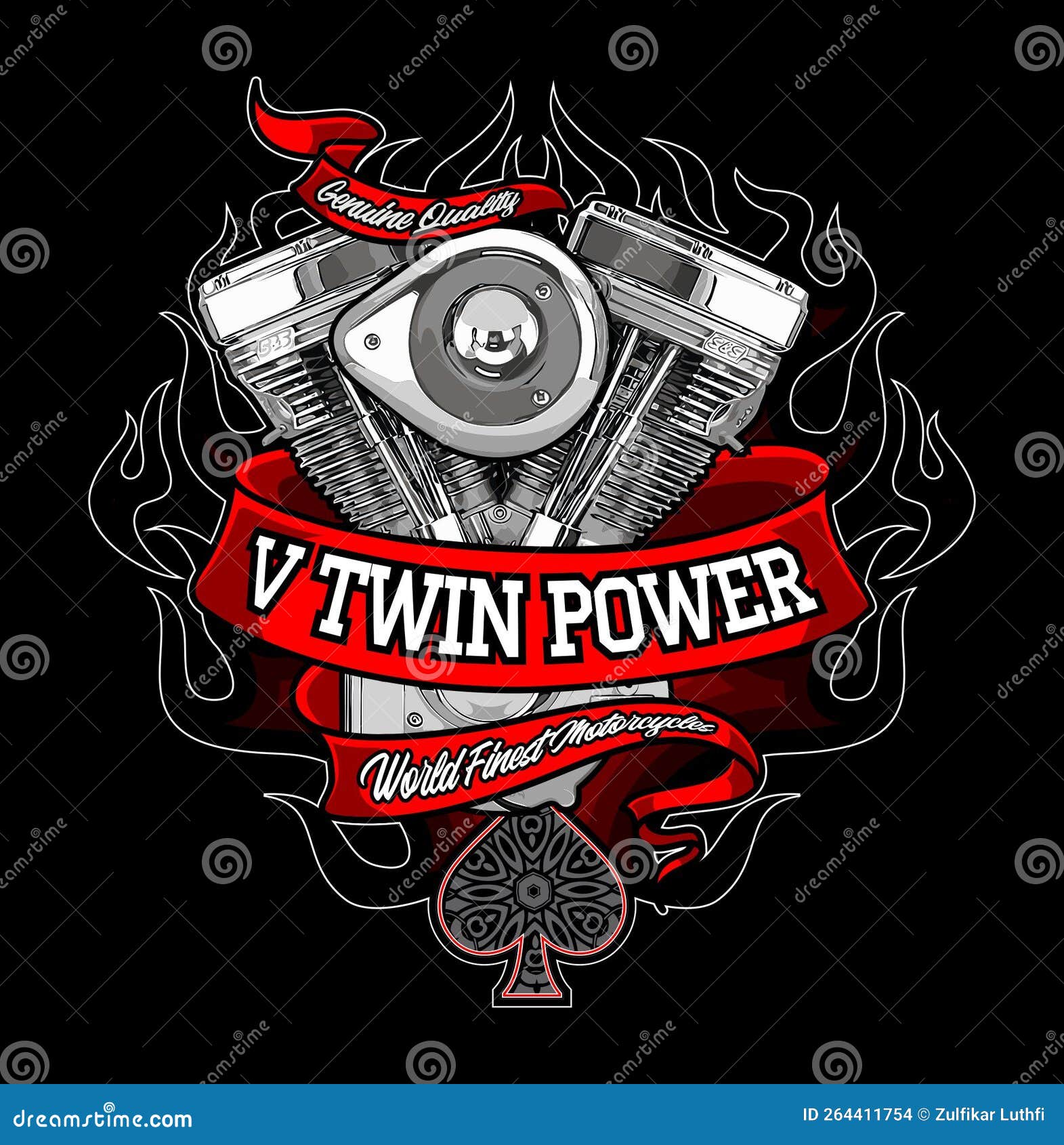 V Twin Engine for Graphic Design Stock Vector - Illustration of cartoon ...