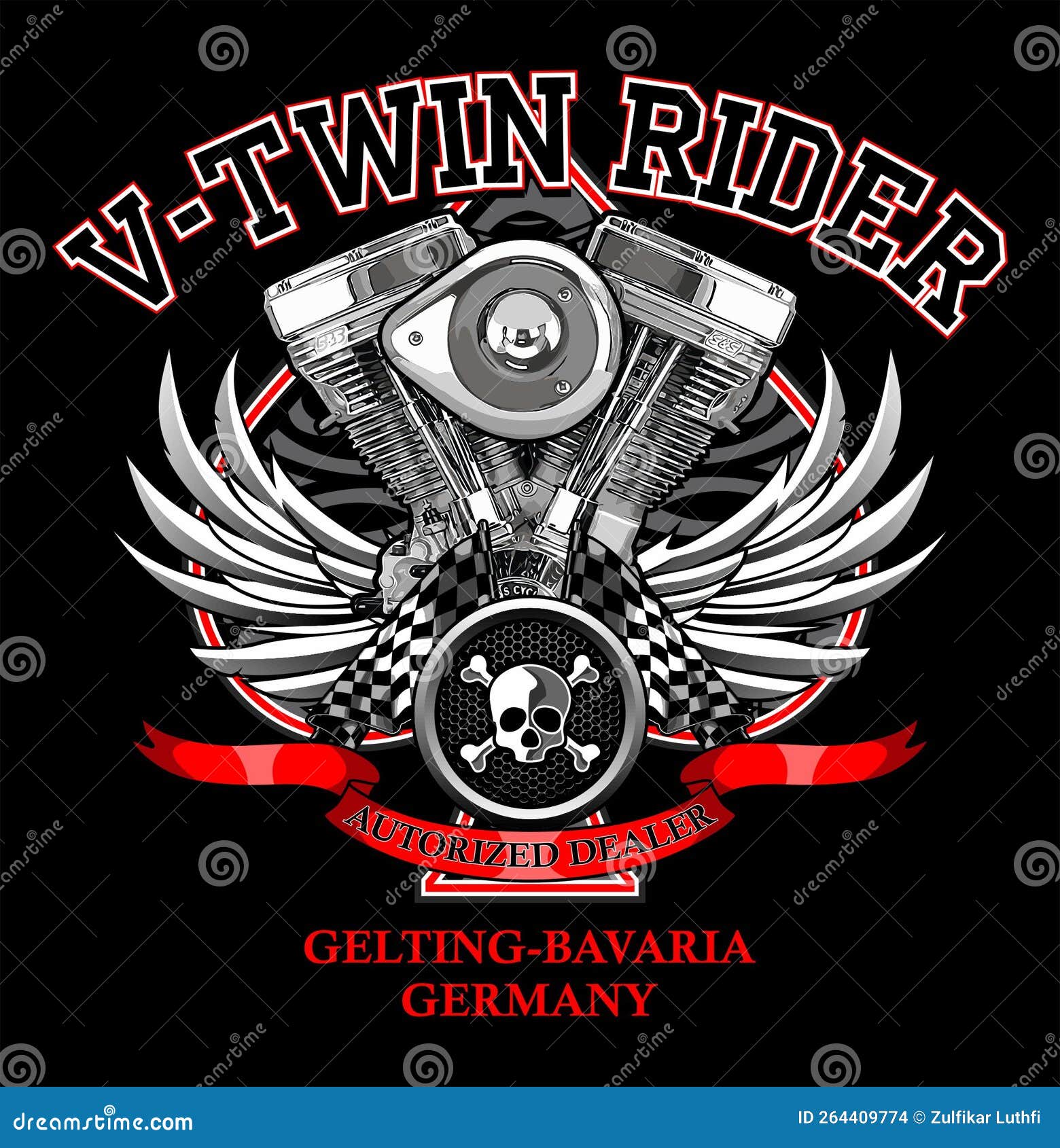 V Twin Engine for Graphic Design Stock Vector - Illustration of bike ...