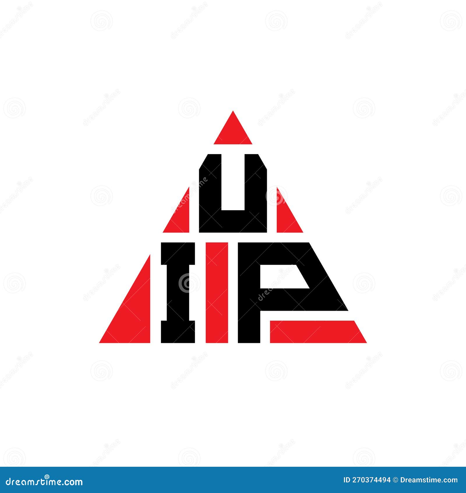 UIP Triangle Letter Logo Design with Triangle Shape. UIP Triangle Logo ...