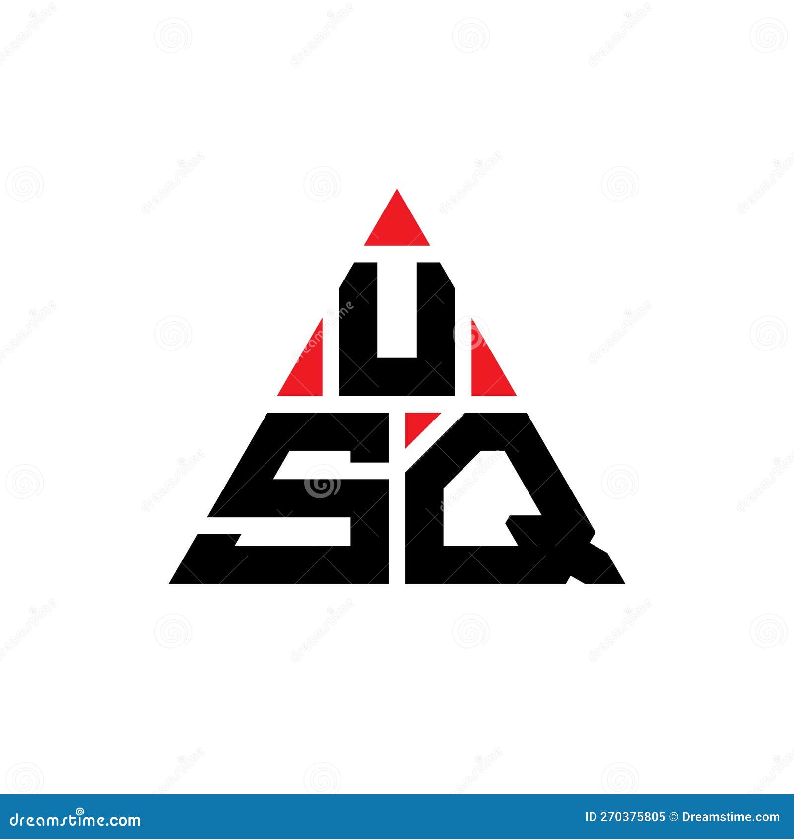 USQ Triangle Letter Logo Design with Triangle Shape. USQ Triangle Logo ...