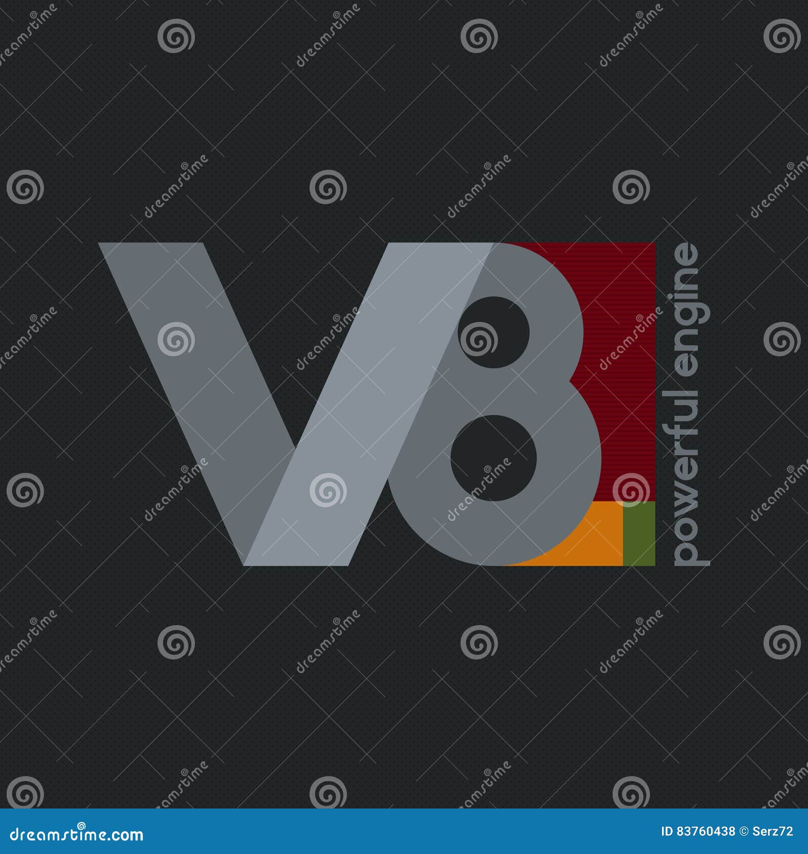 V8, V8 Powerfull Engine stock vector. Illustration of powerfull - 83760438