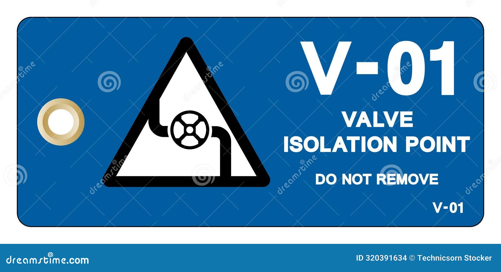 V01 Valve Isolation Point Tag Label Symbol Sign, Vector Illustration ...