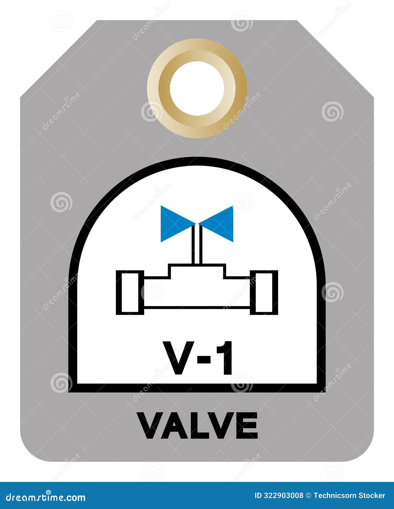 V-1 Valve Isolation Point Tag Label Symbol Sign, Vector Illustration ...