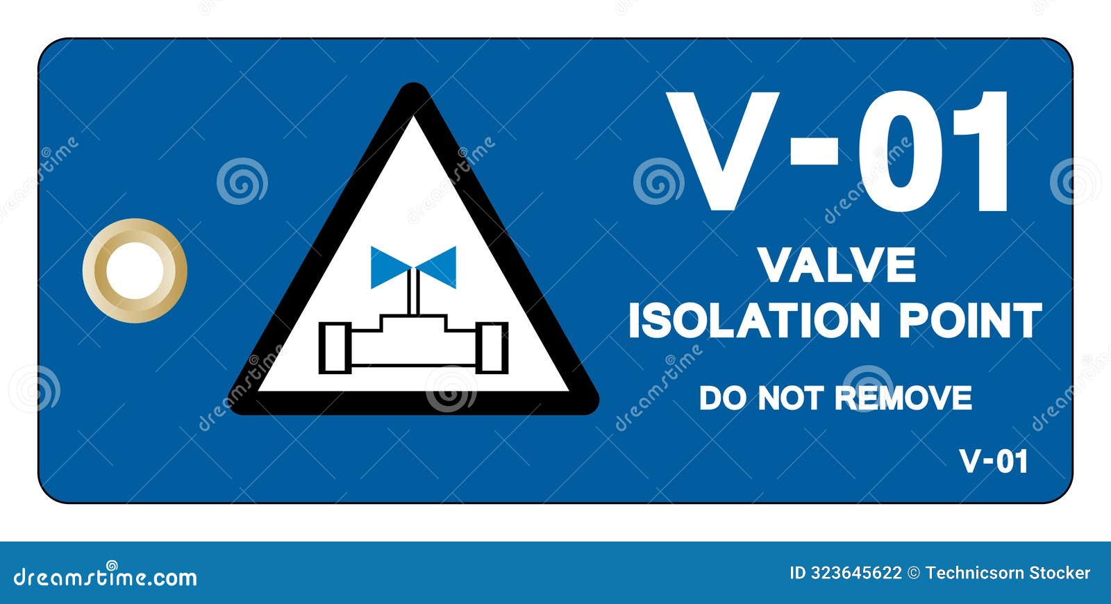 V01 Valve Isolation Point Tag Label Symbol Sign, Vector Illustration ...