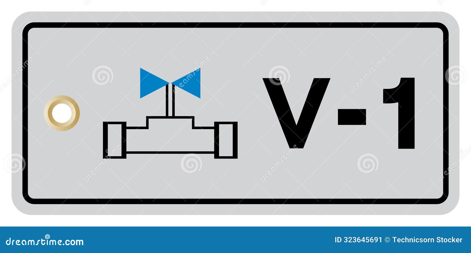 V-1 Valve Isolation Point Tag Label Symbol Sign, Vector Illustration ...