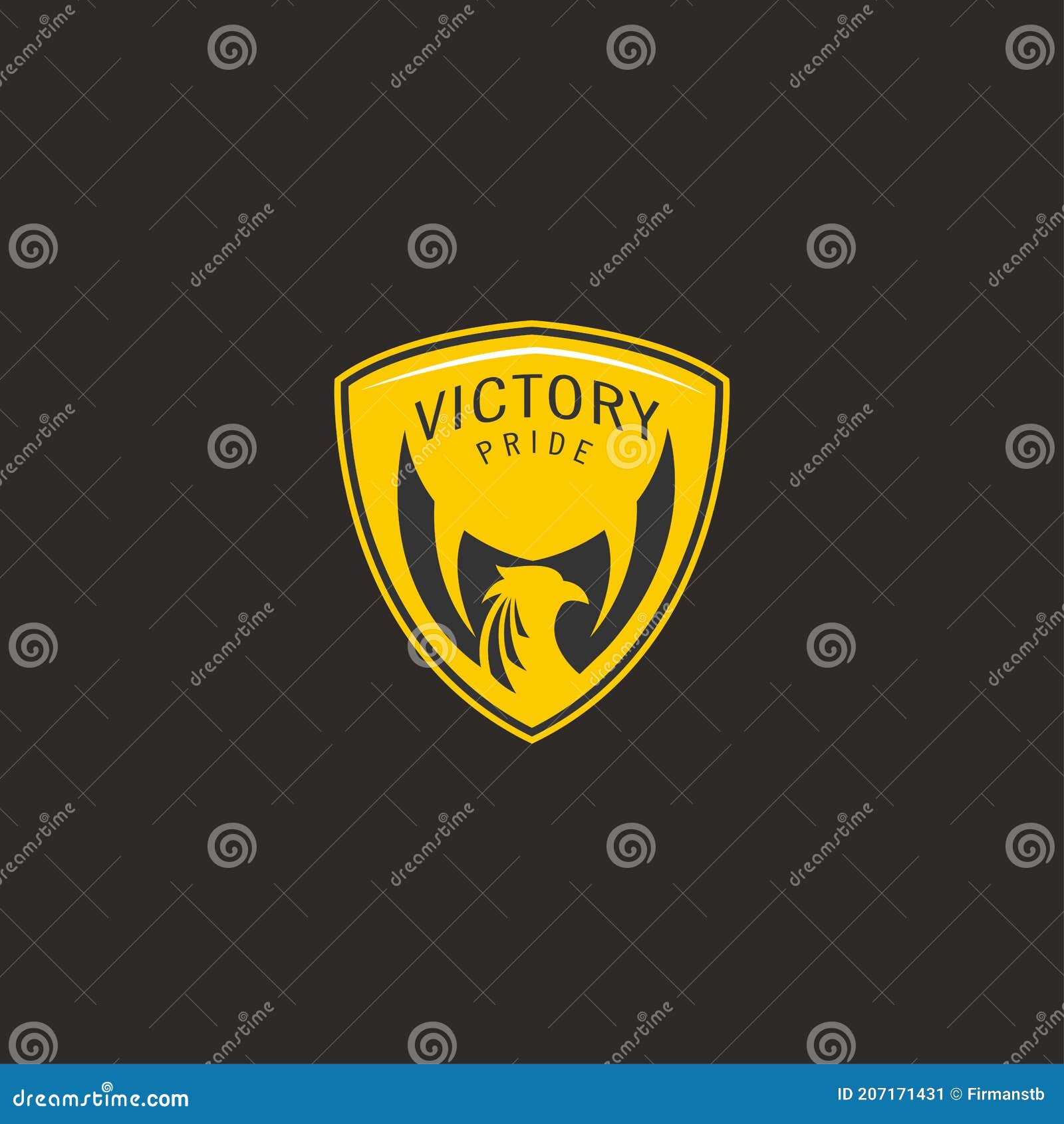 V for Victory Logo, Emblem, Badge Illustration Concept with Eagle Wings ...