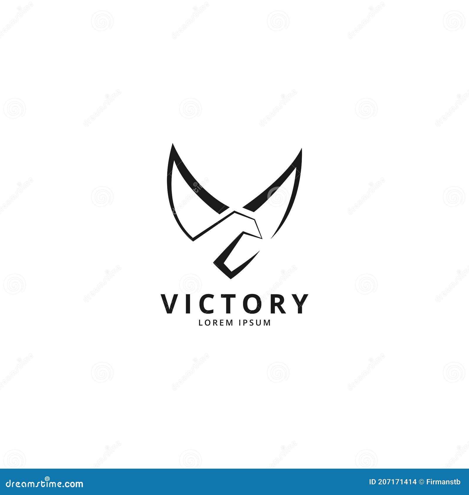 V for Victory Logo Illustration Concept with Eagle Wings Stock Vector ...