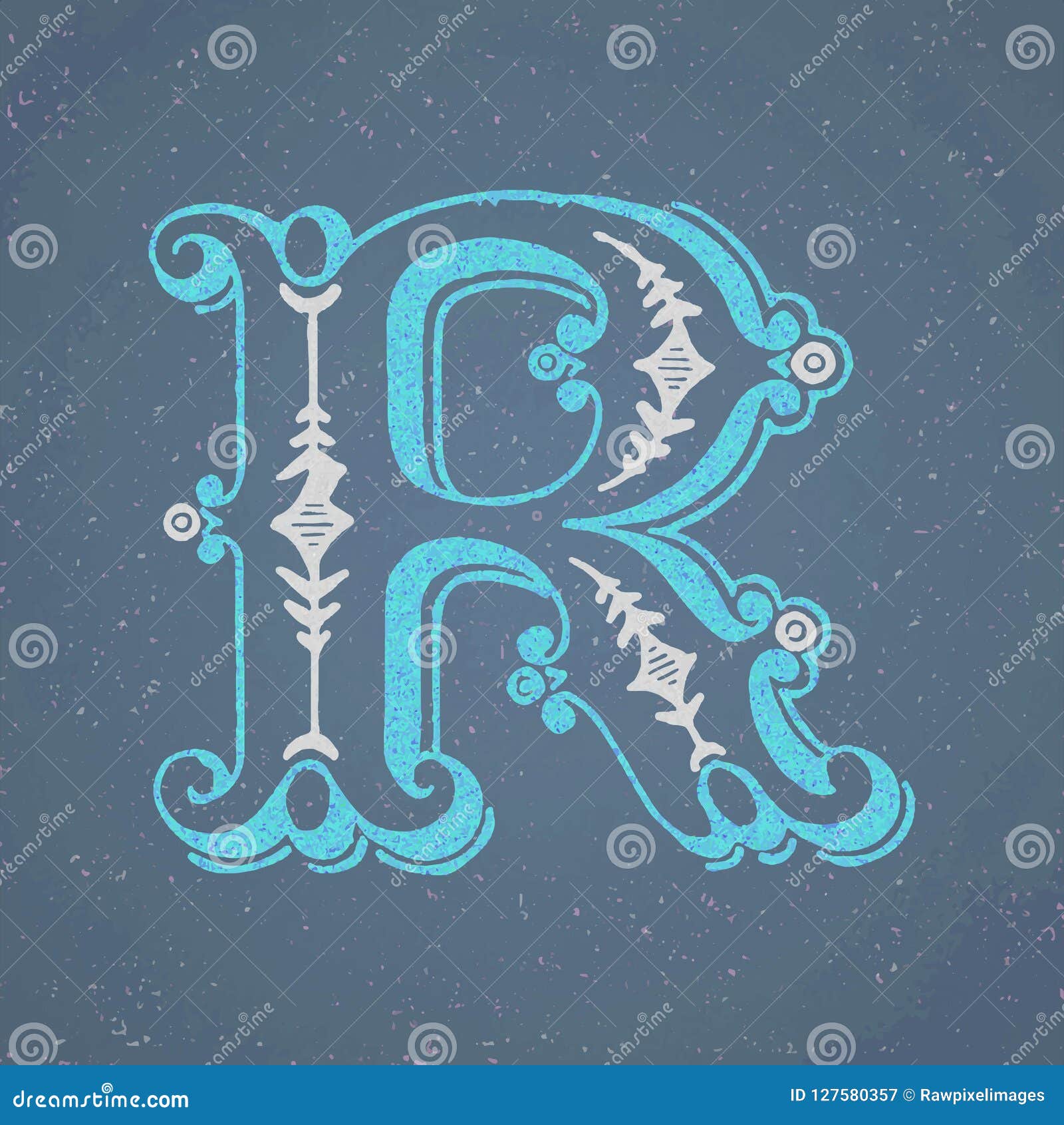 Capital Letter R Vintage Typography Style Stock Vector - Illustration ...