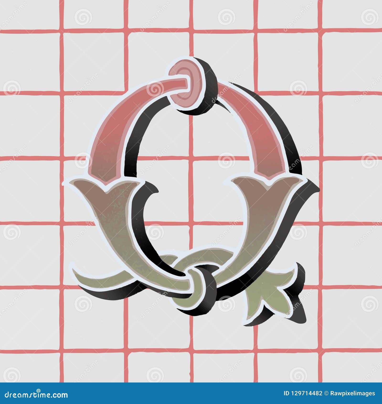 Capital Letter Q Vintage Typography Style Stock Vector - Illustration ...