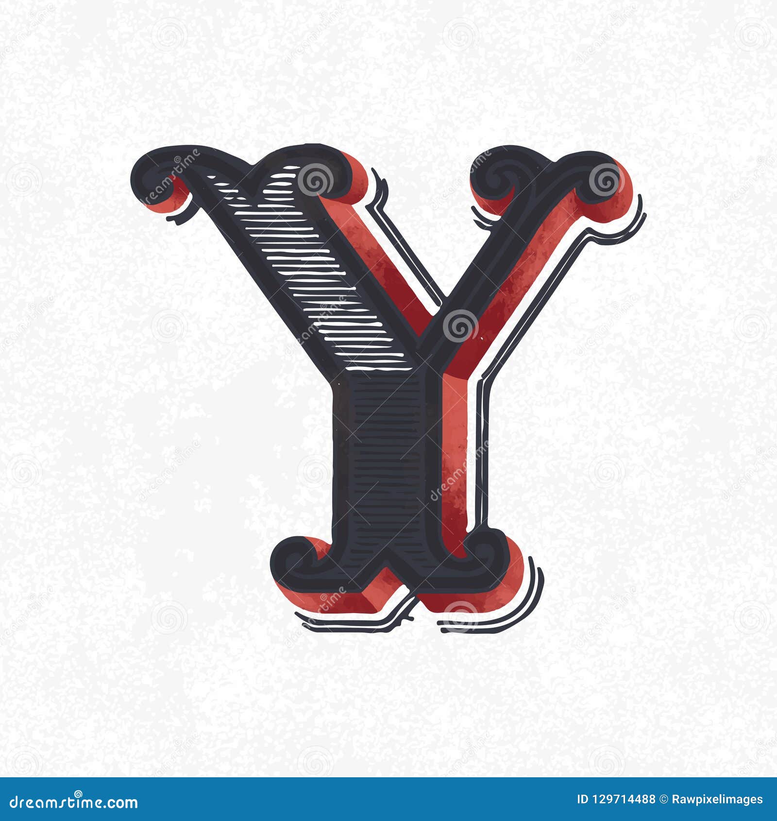 Capital Letter Y Vintage Typography Style Stock Illustration ...