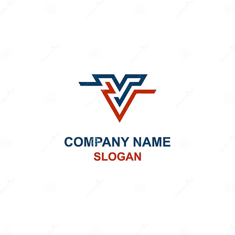 V or VV Letter Initial Logo, Alphabetical Letter in Unique Shape. Stock ...