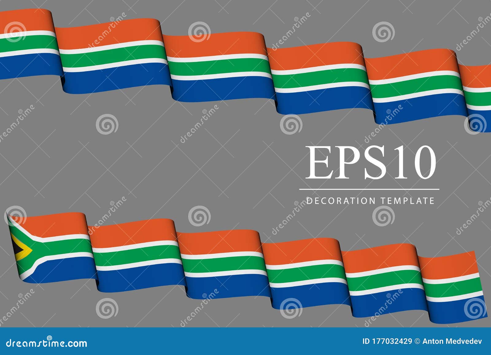 Two Ribbons in Style of South Africa Flag Stock Illustration ...