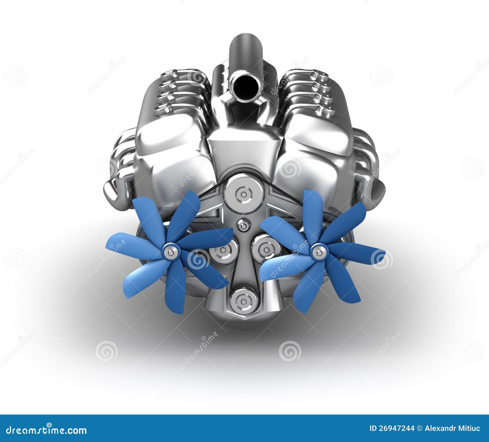 V8 Engine Over White. My Own Design Stock Illustration - Illustration ...