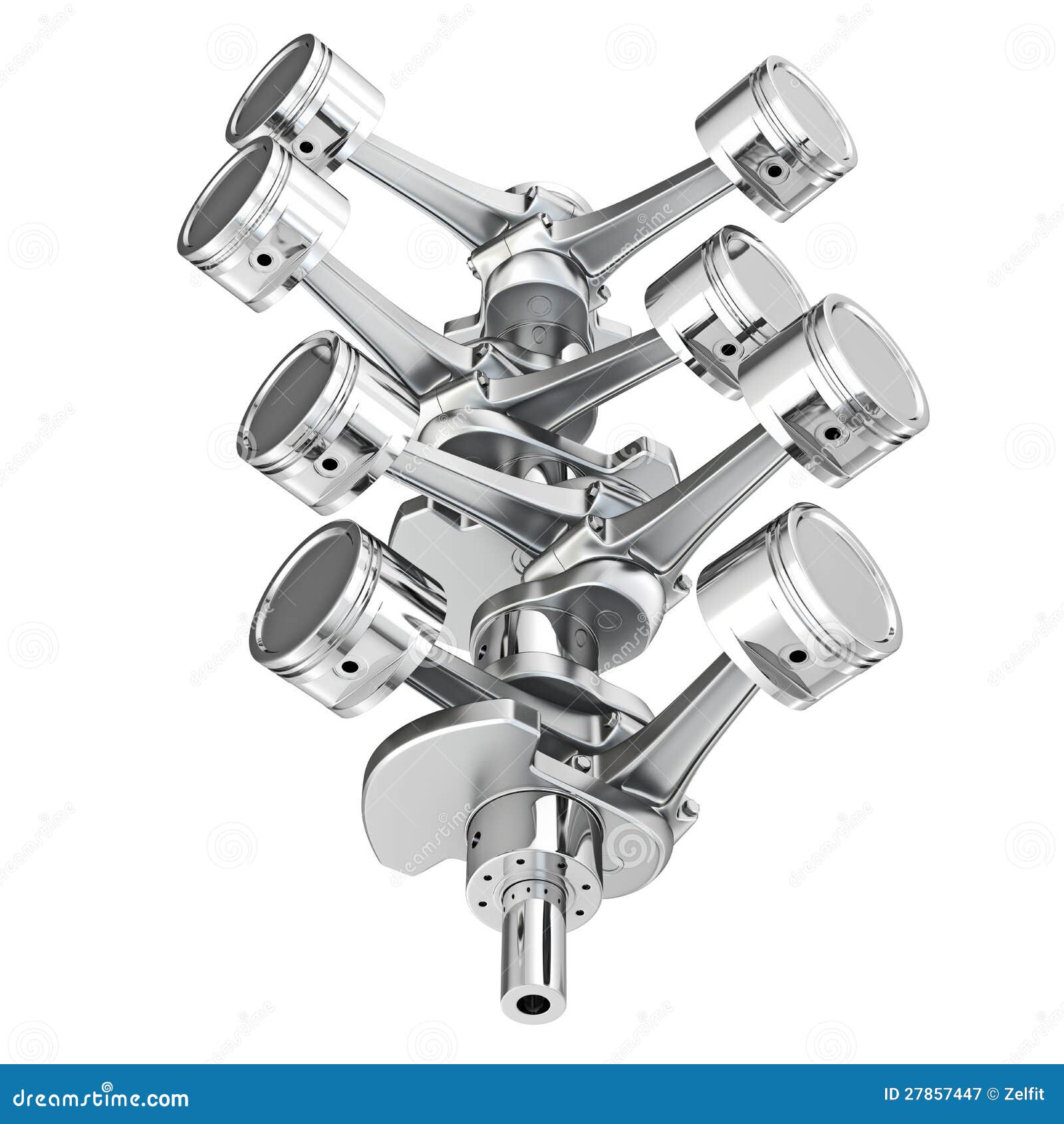 V8-Motorkolben Auf Einer Kurbelwelle Stock Abbildung - Illustration von ...